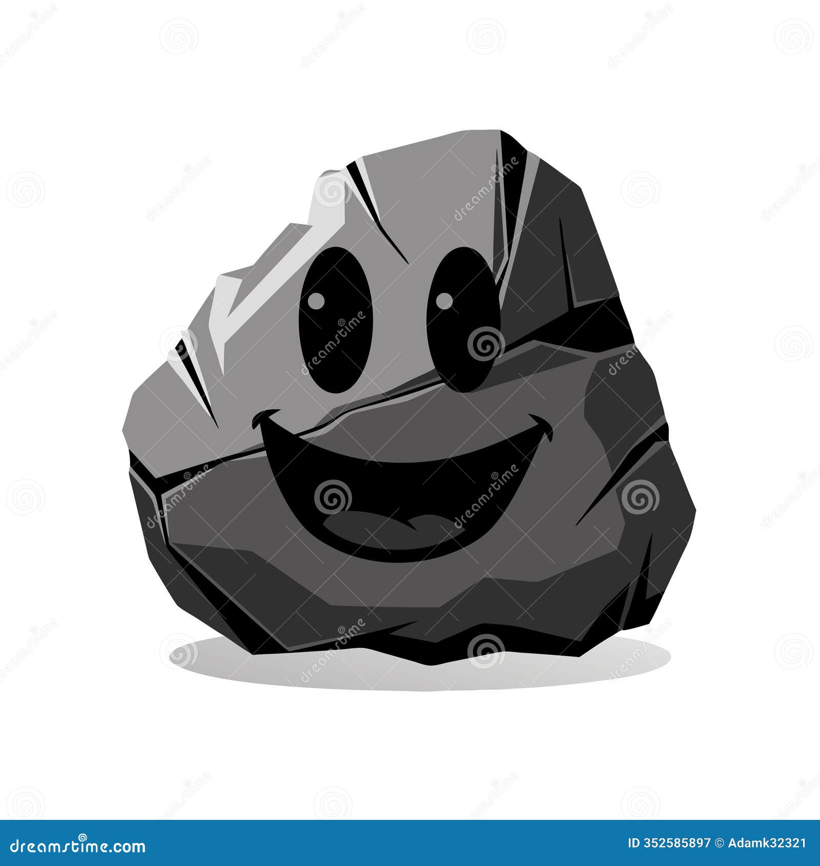 Cute Smiling Rock Cartoon Vector for Kids Illustrations and Educational ...