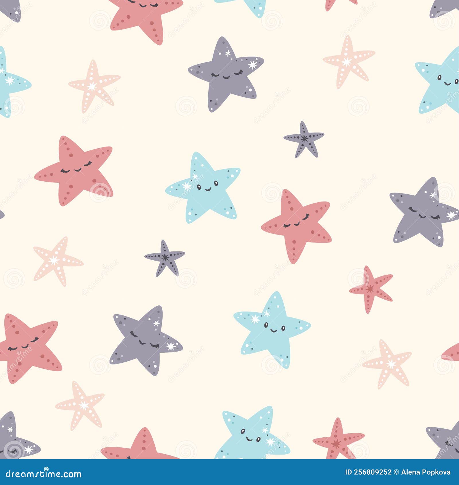 Cute Smiling Sea Stars. Starfish with Cute Faces Stock Vector ...