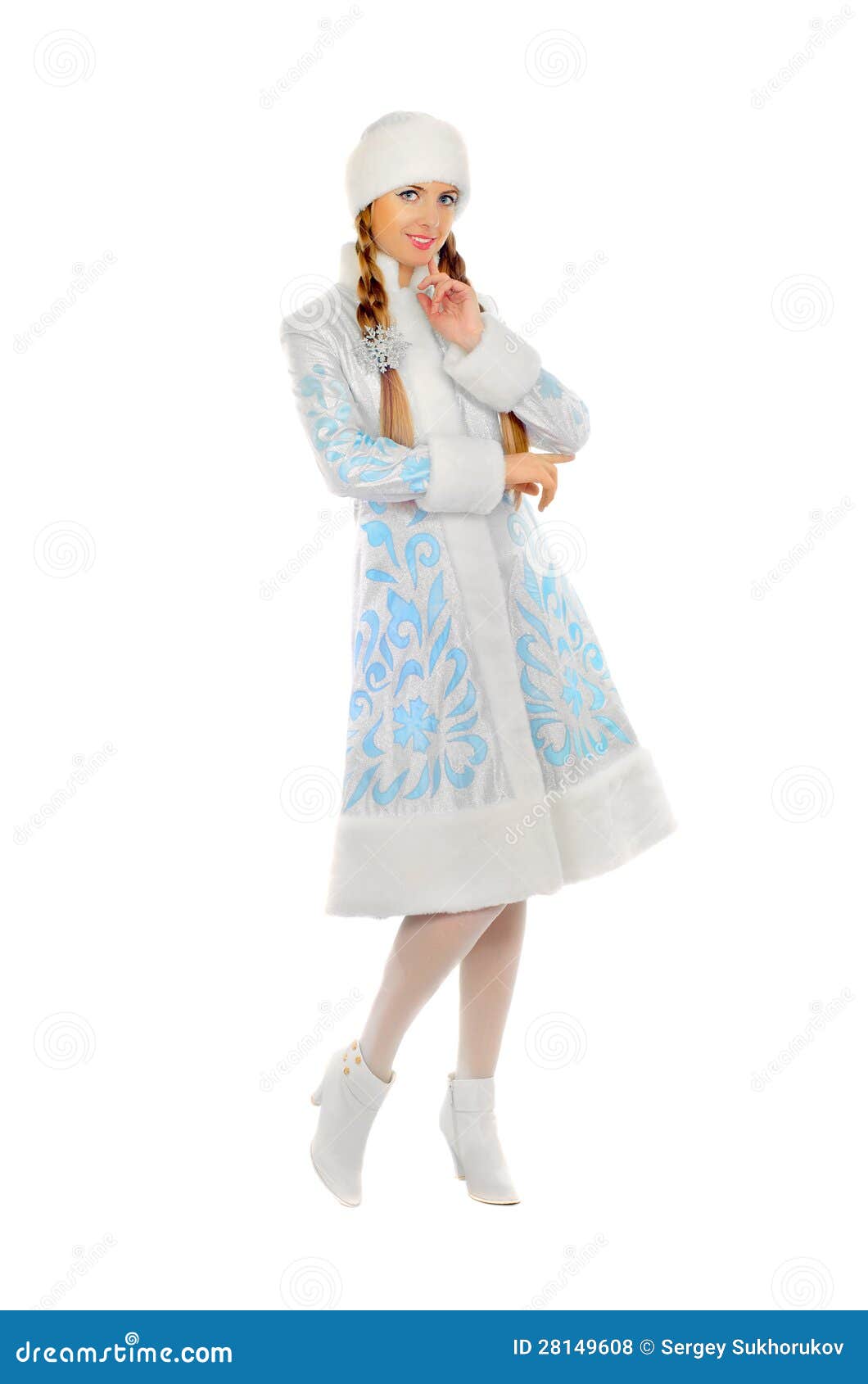 Cute smiling Snow Maiden stock photo. Image of christmas - 28149608