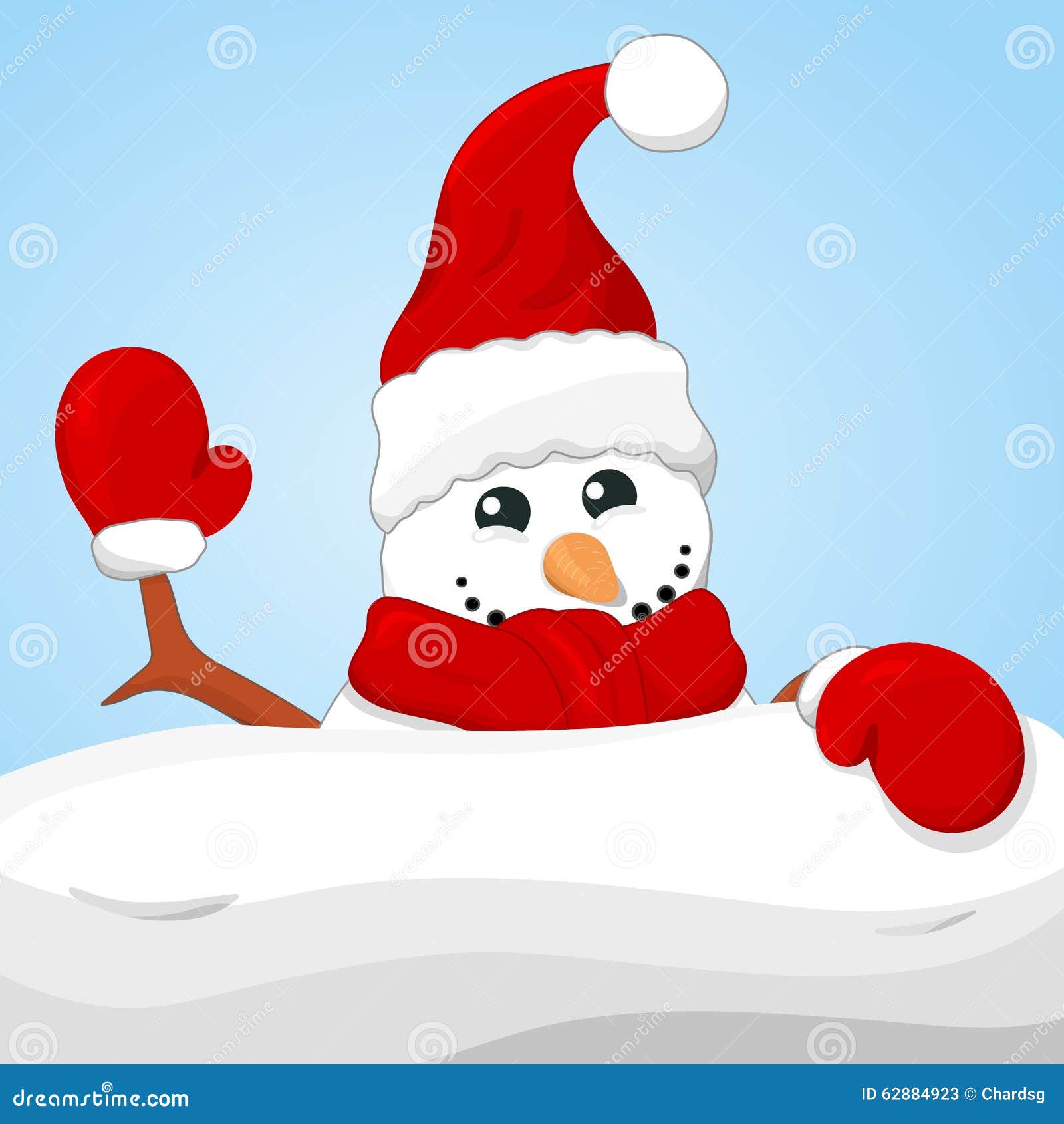 Cute Smiling Snowman Illustration. Stock Vector - Illustration of smile ...
