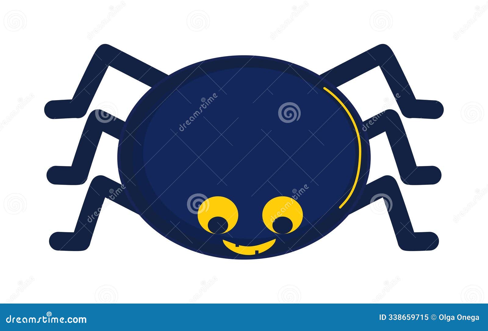 A Cute Smiling Spider in a Vector Highlighted on a White Background ...