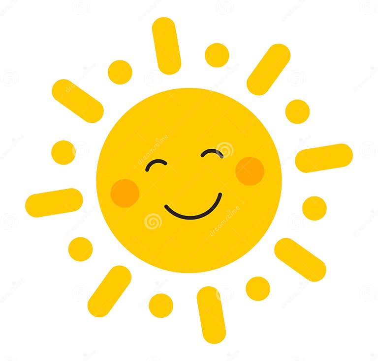 Cute smiling sun icon stock vector. Illustration of icon - 149624044
