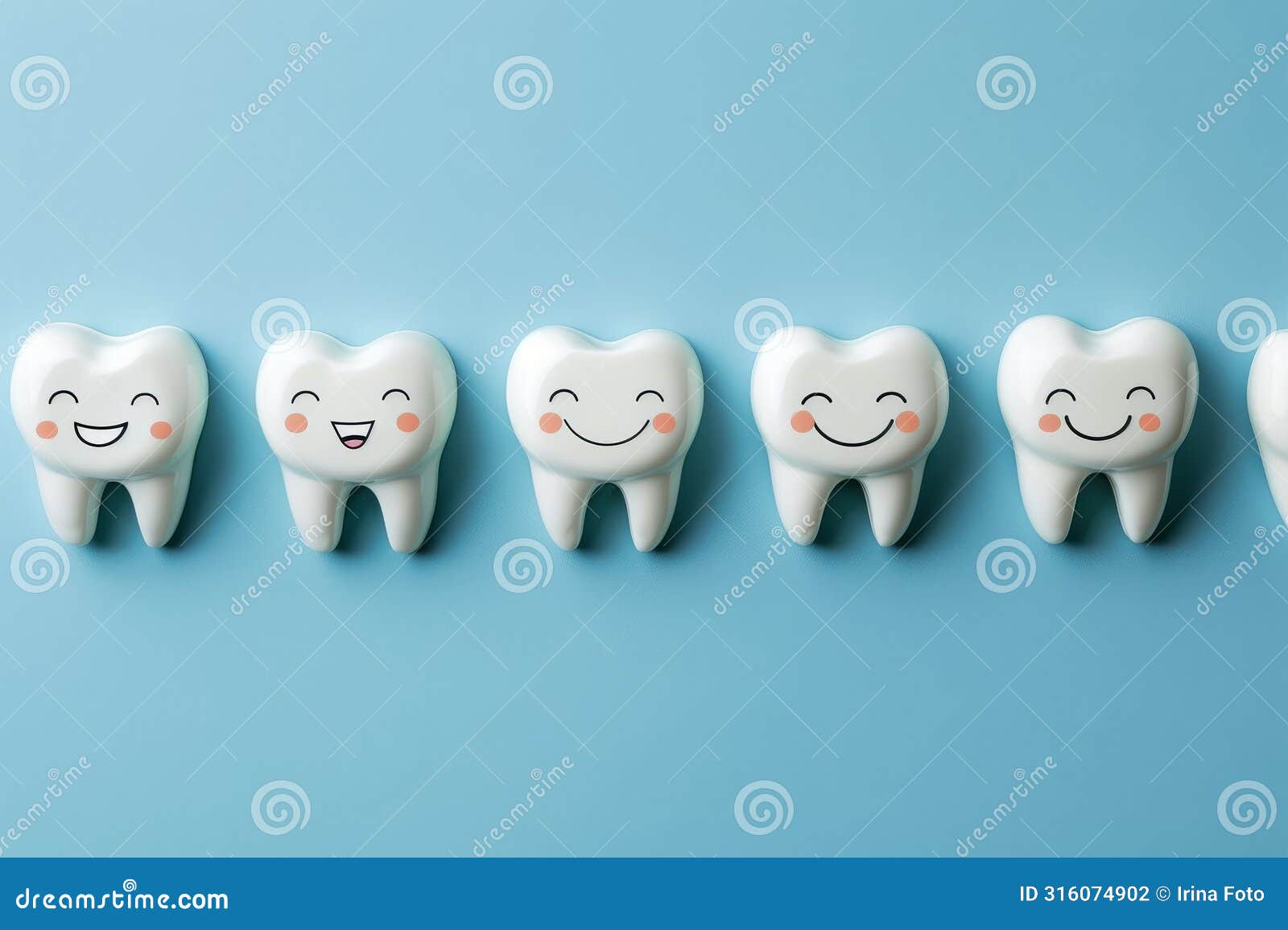 Cute Smiling Teeth on Blue Background Stock Photo - Image of cute ...