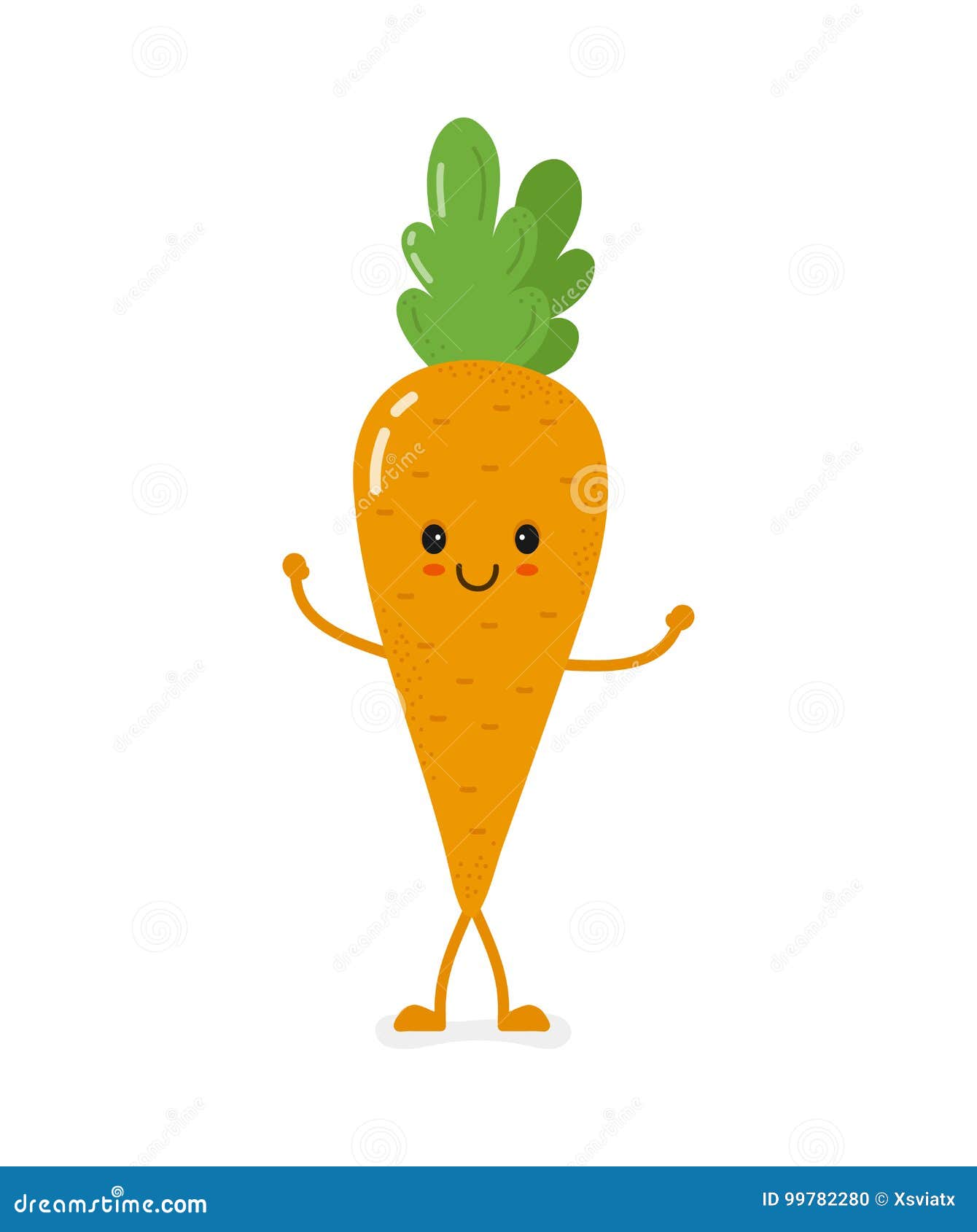 Cute Smiling Vector Carrot Character Stock Vector - Illustration of ...
