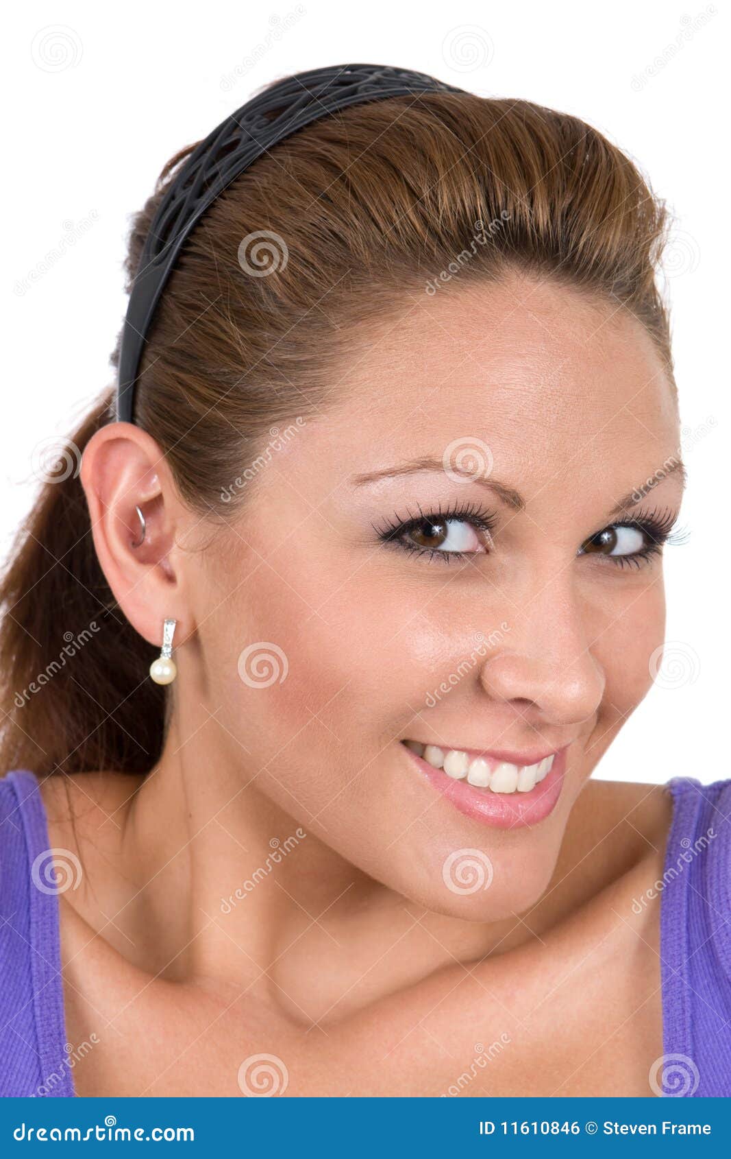 Cute Smiling Woman stock photo. Image of looking, sideways - 11610846
