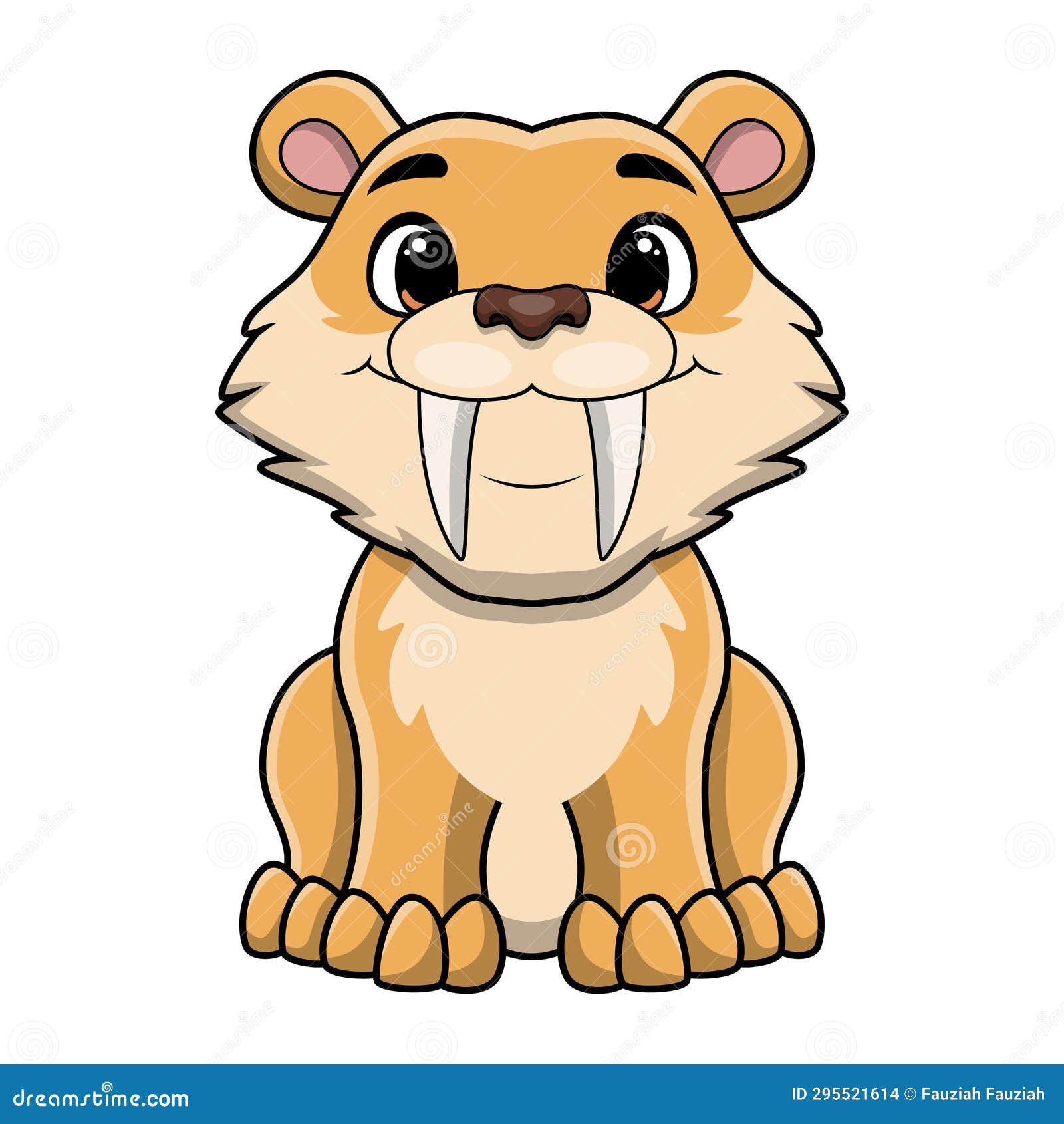 Cute Smilodon Cartoon On White Background Vector Illustration ...