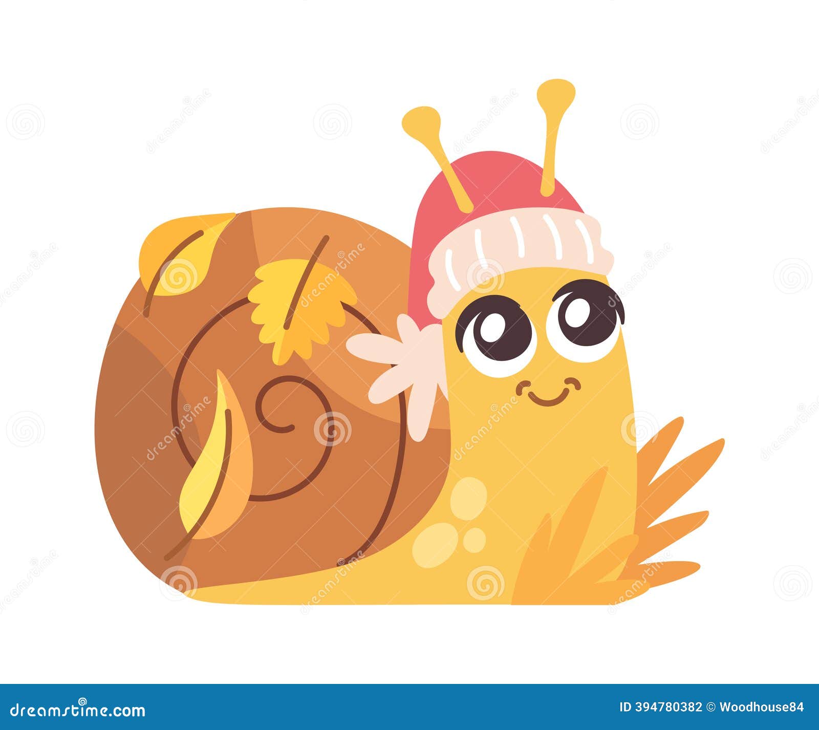 Cute Snail Hand Drawn Coloring Page With Hearts On Background Stock ...