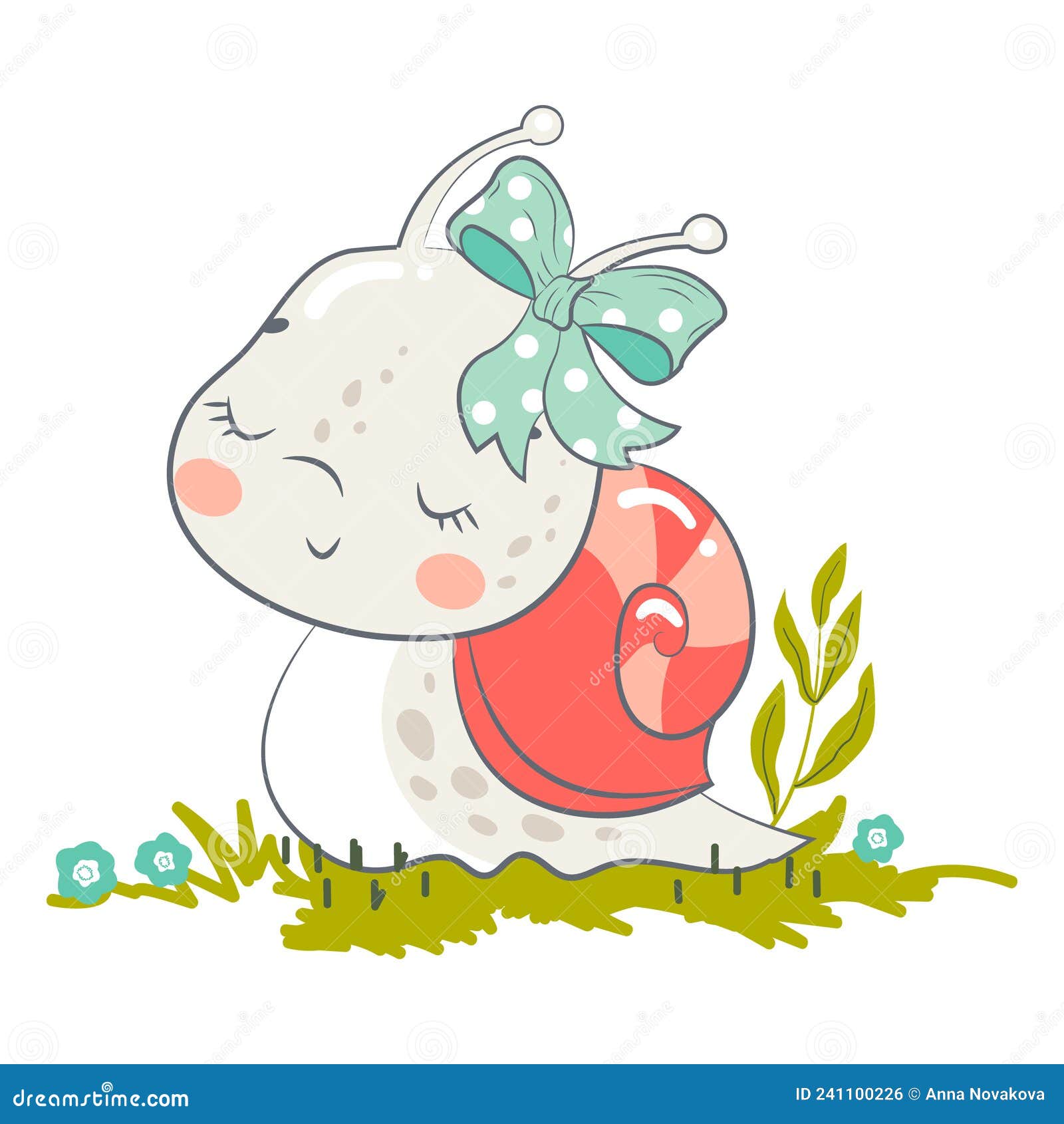 Cute Snail. Cartoon Character Stock Vector - Illustration of card ...