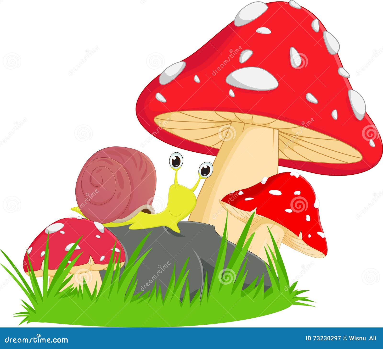 Snail Cartoon Watercolor Collection On White Background , Hand Drawn ...