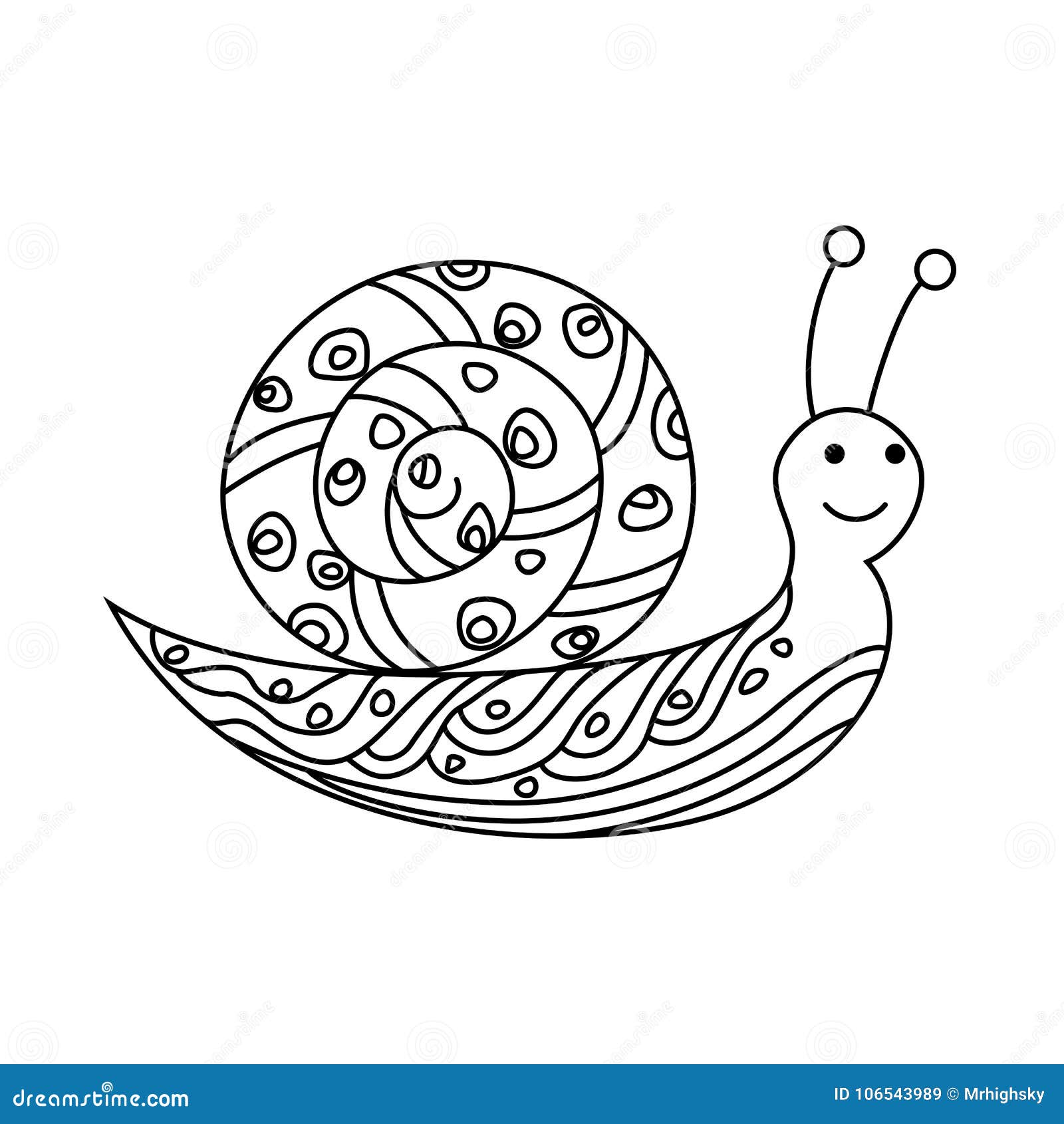 Cute snail drawing stock vector. Illustration of drawing - 106543989