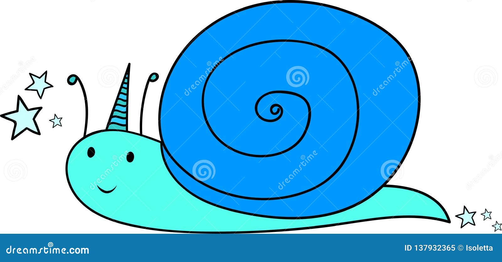 Cute Snail. Cartoon Character. Design Element Stock Vector ...