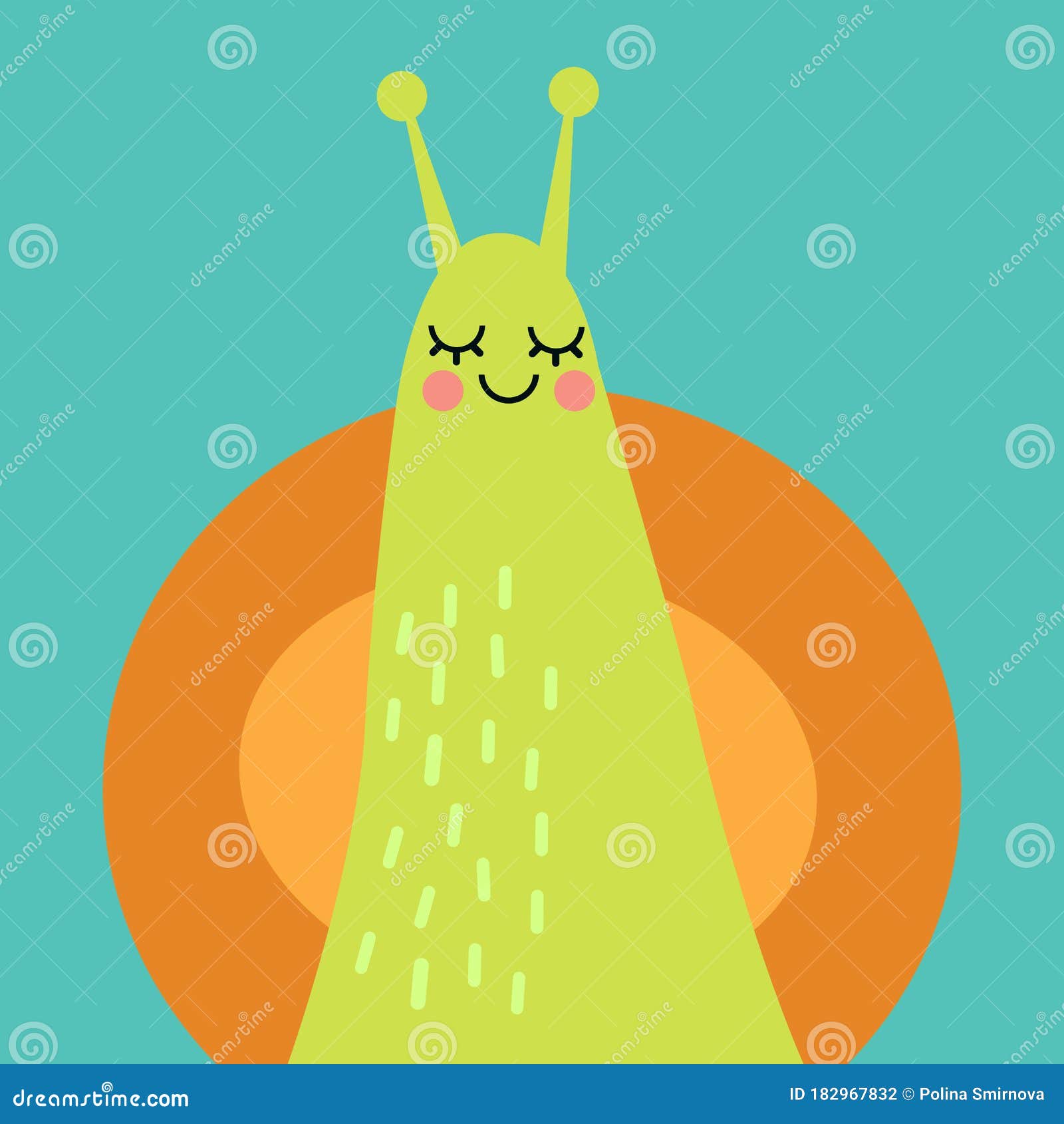 Cute Snail Portrait Vector Illustration Stock Vector - Illustration of ...