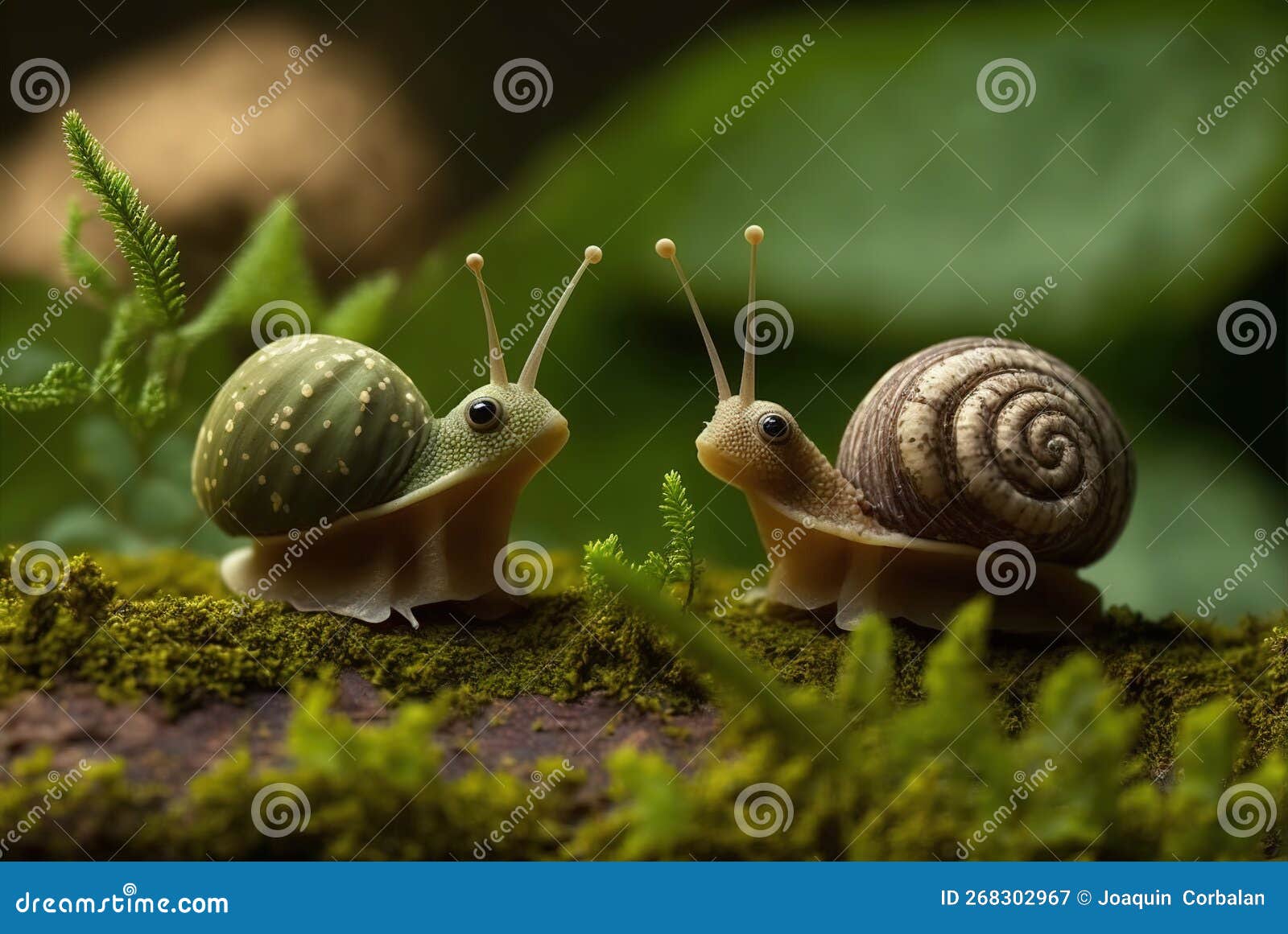 Cute Snails Looking and Smiling at the Camera. Ai Generated Stock ...