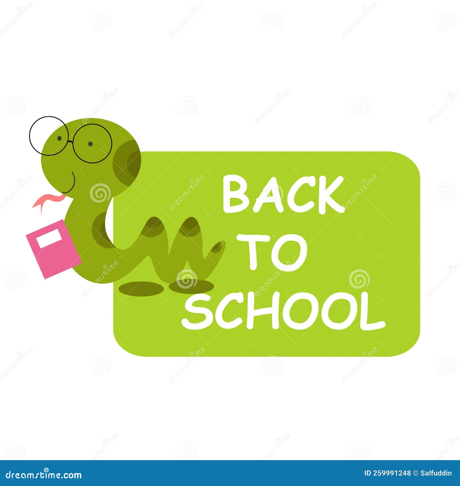 Cute snake back to school stock illustration. Illustration of funny ...
