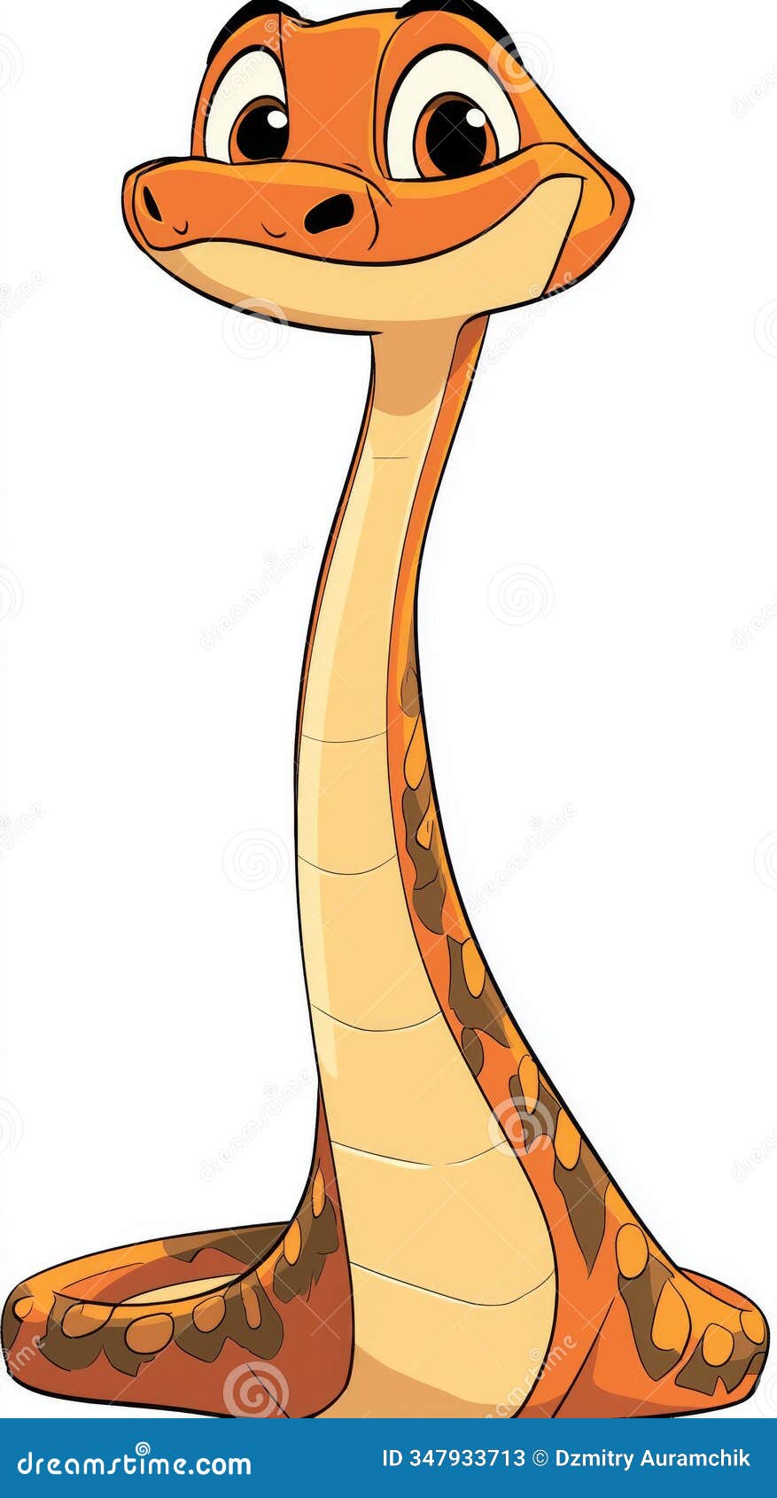 Cute Snake Cartoon with Color and Outline Options Stock Image - Image ...