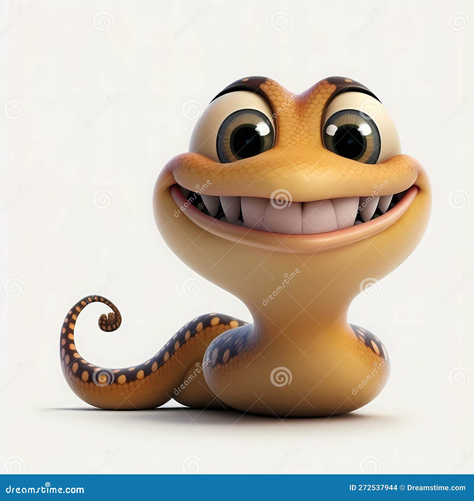 Cute Snake Cartoon. Generative AI Stock Illustration - Illustration of ...