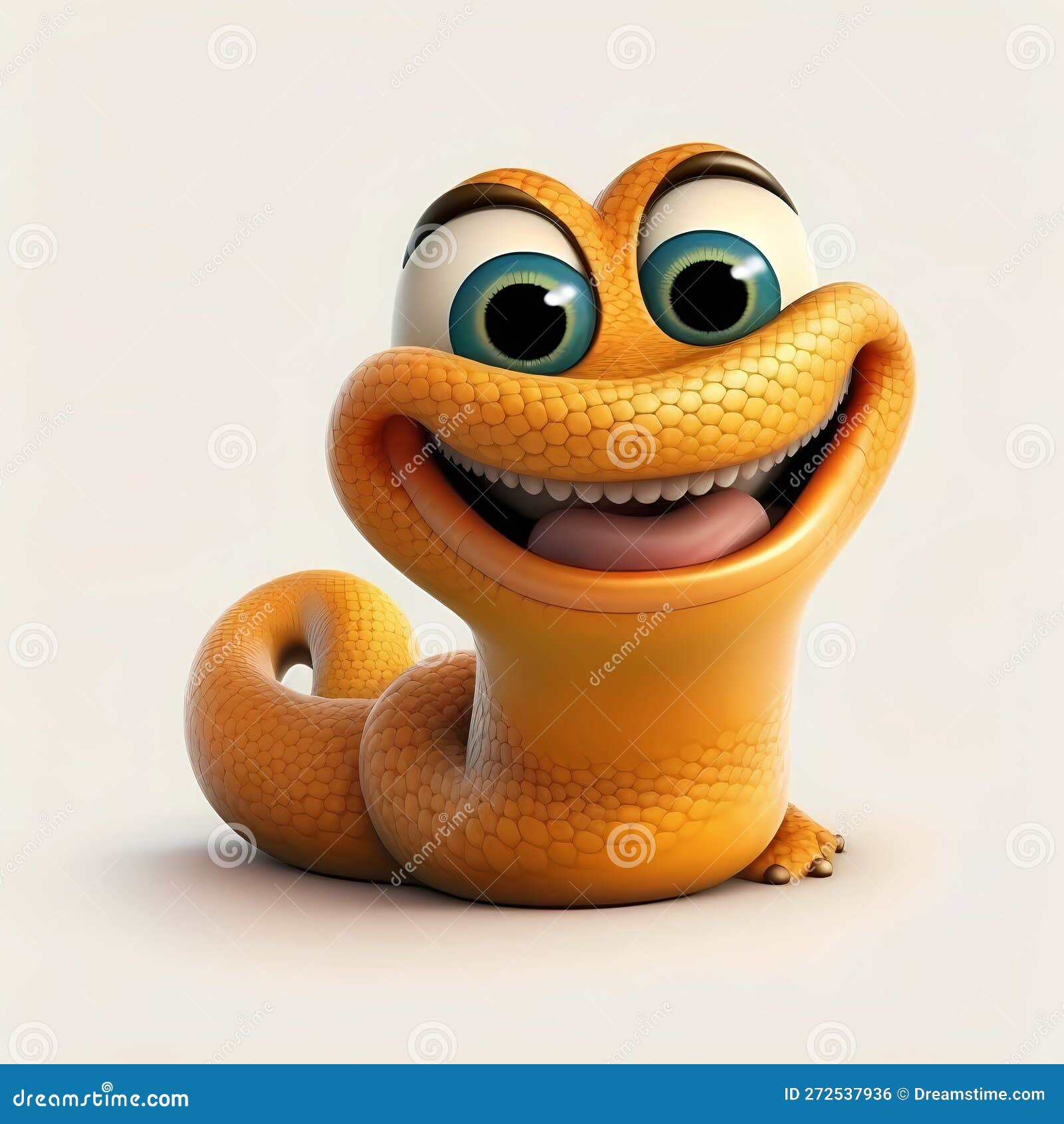 Cute Snake Cartoon. Generative AI Stock Illustration - Illustration of ...
