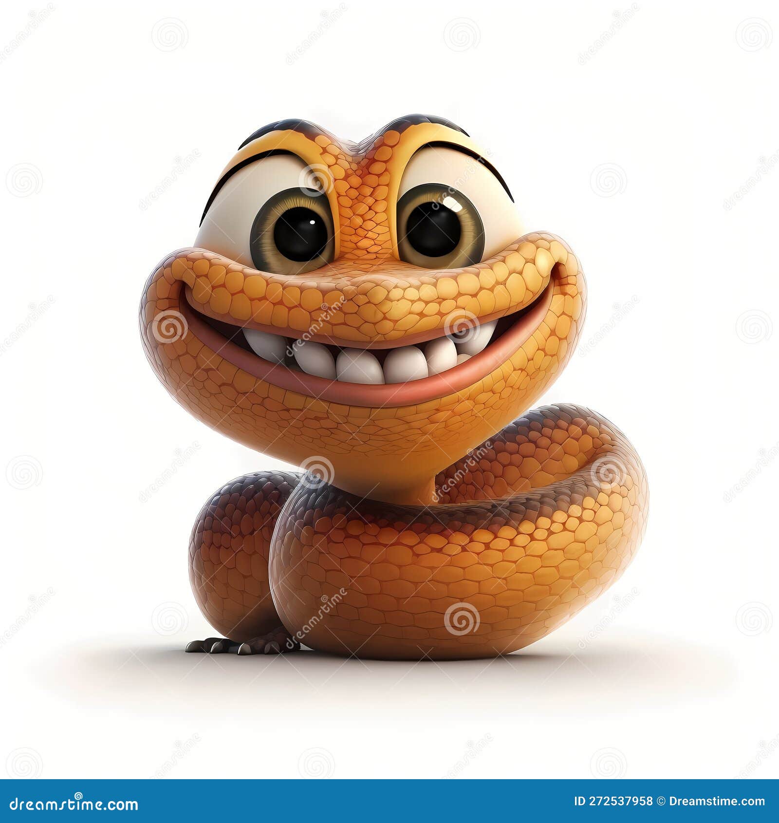 Cute Snake Cartoon. Generative AI Stock Illustration - Illustration of ...