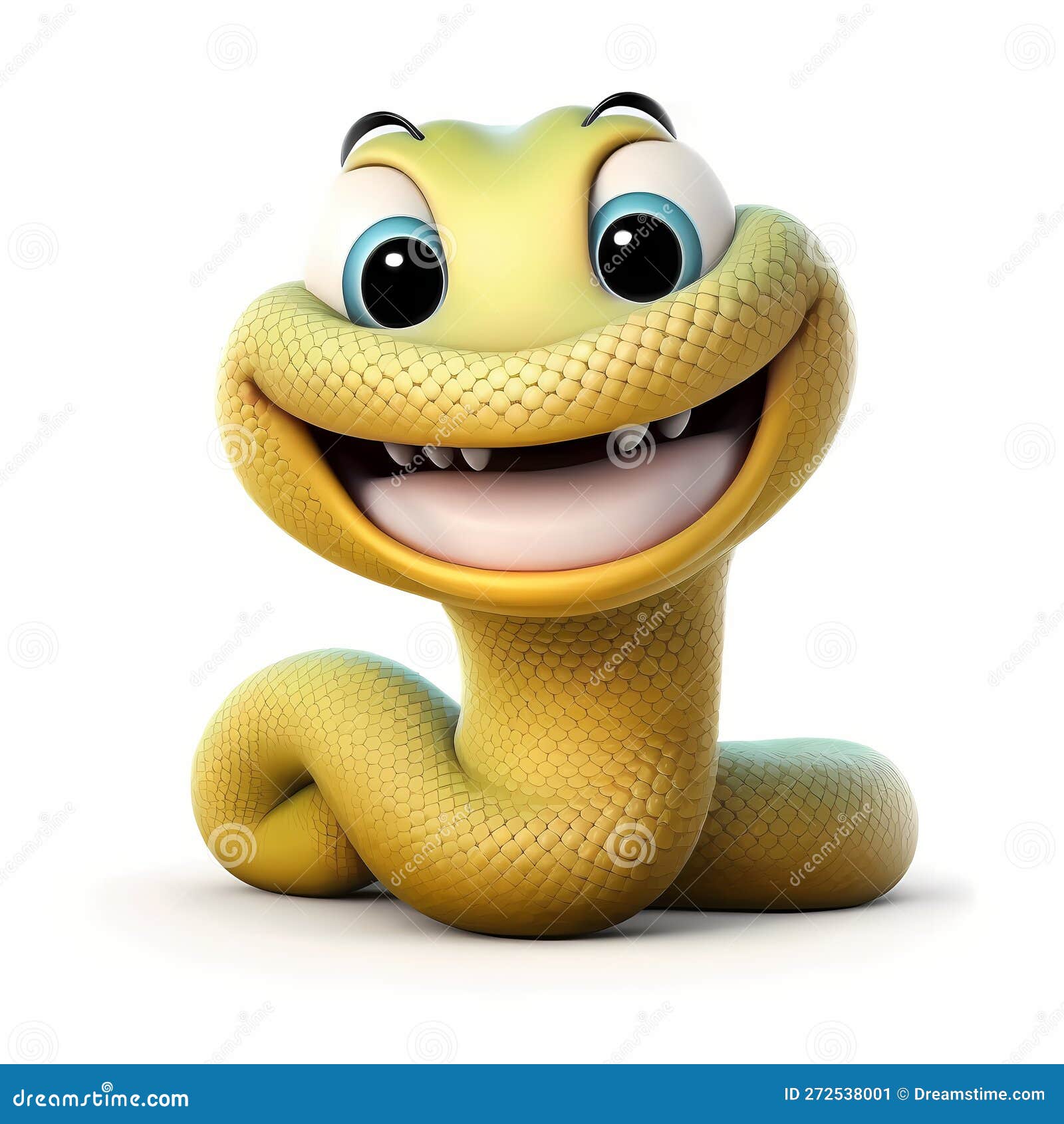Cute Snake Cartoon. Generative AI Stock Illustration - Illustration of ...