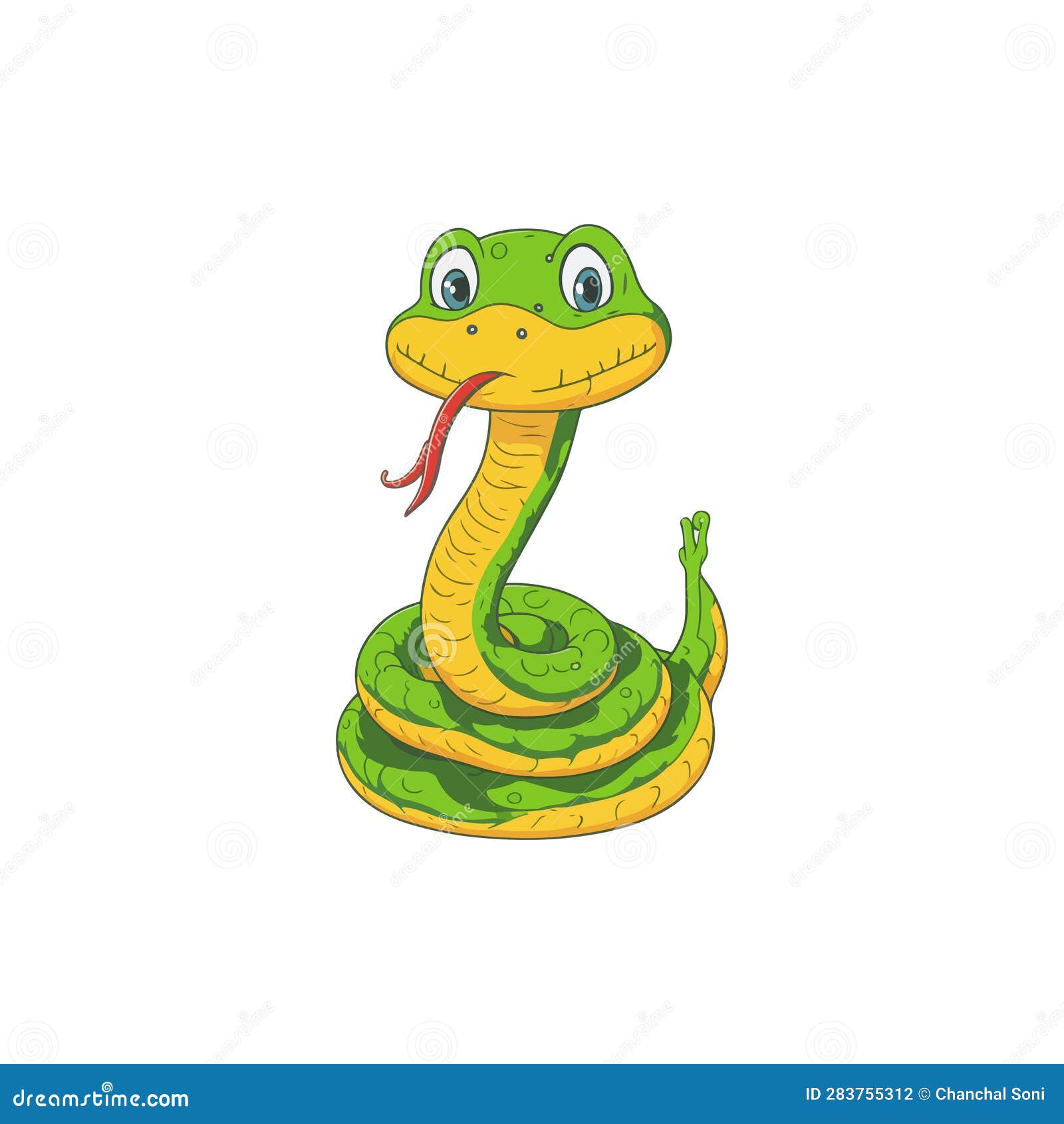 Cute Snake Cartoon Vector Design Stock Illustration - Illustration of ...