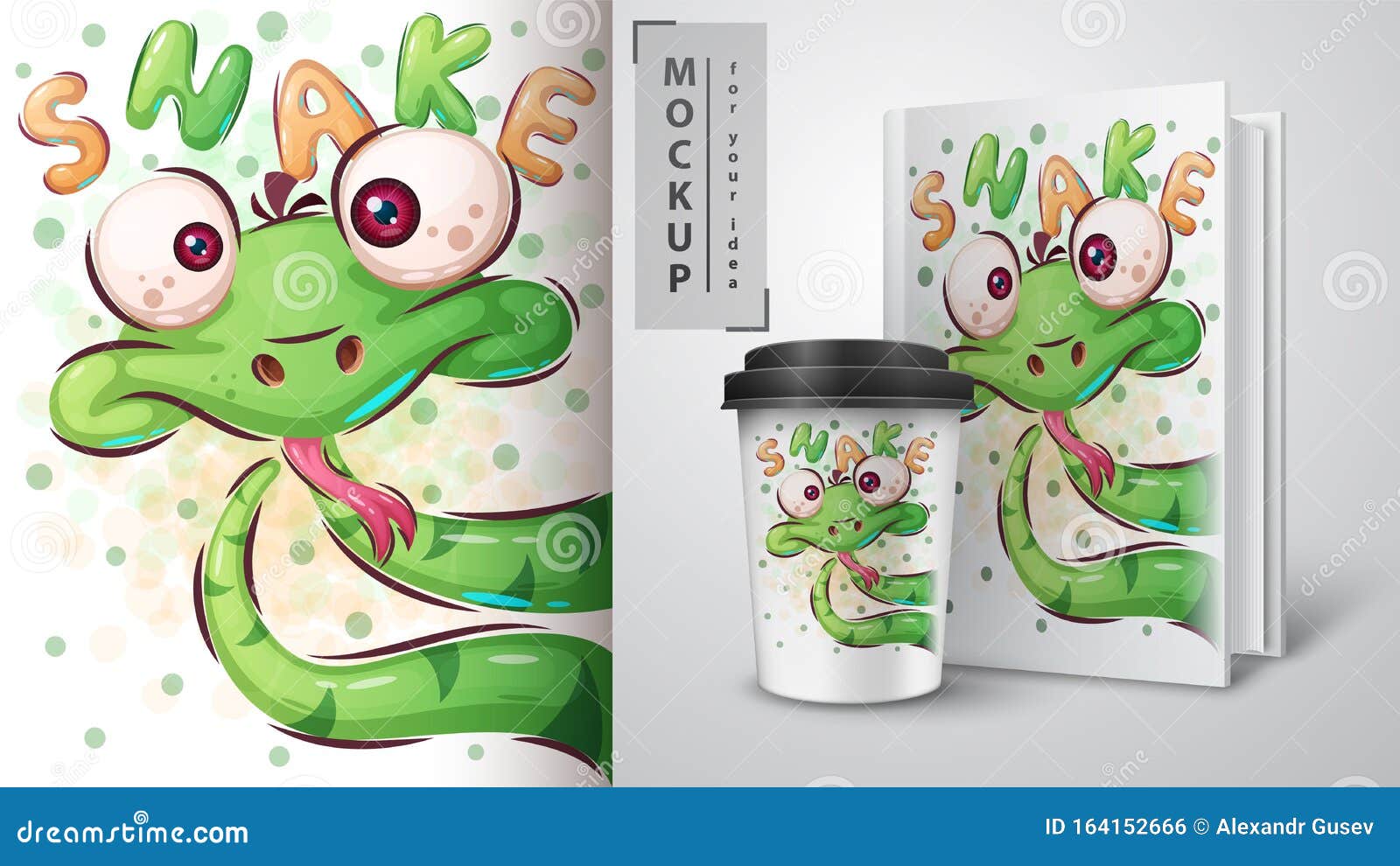 Snake Poster Set. Doodle Hand Drawn Pink And Blue Snakes On Dark ...