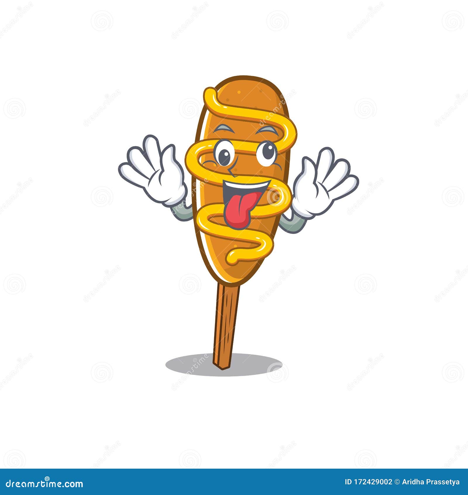 Cute Sneaky Corn Dog Cartoon Character with a Crazy Face Stock Vector ...