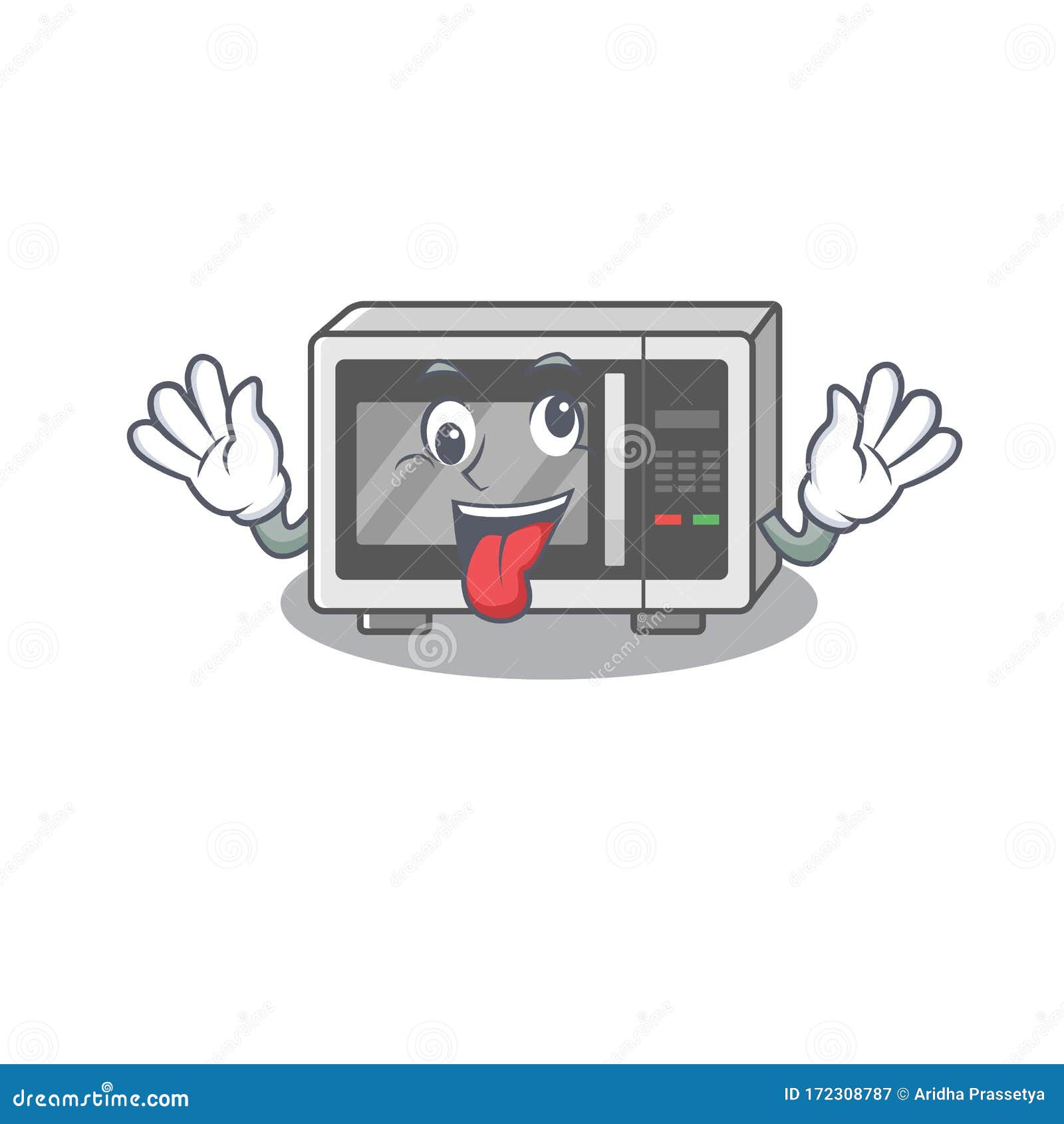 Cute Sneaky Microwave Cartoon Character with a Crazy Face Stock Vector ...