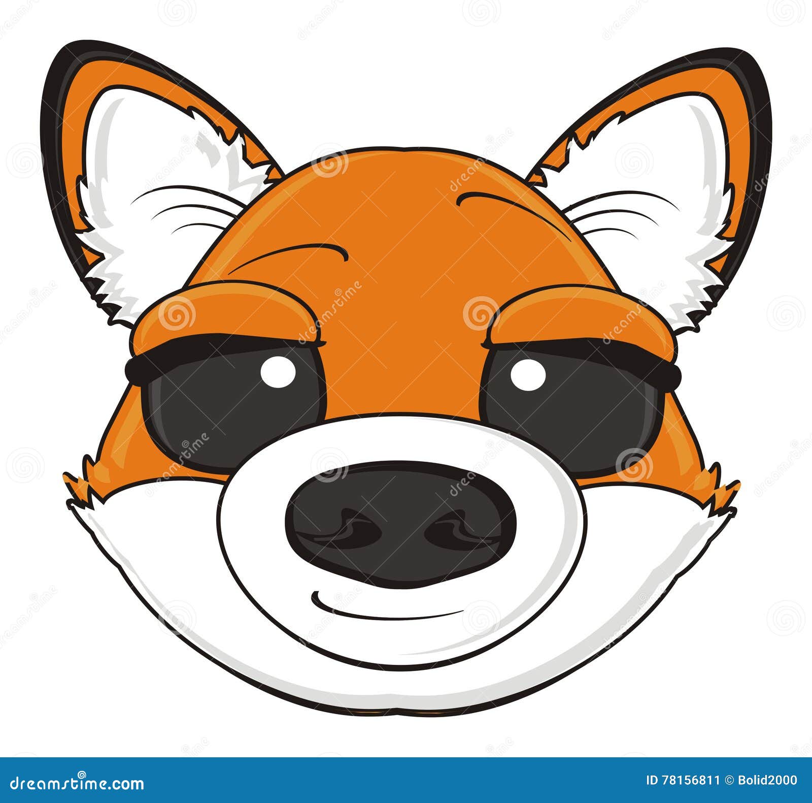 Cute snout of fox stock illustration. Illustration of animal - 78156811