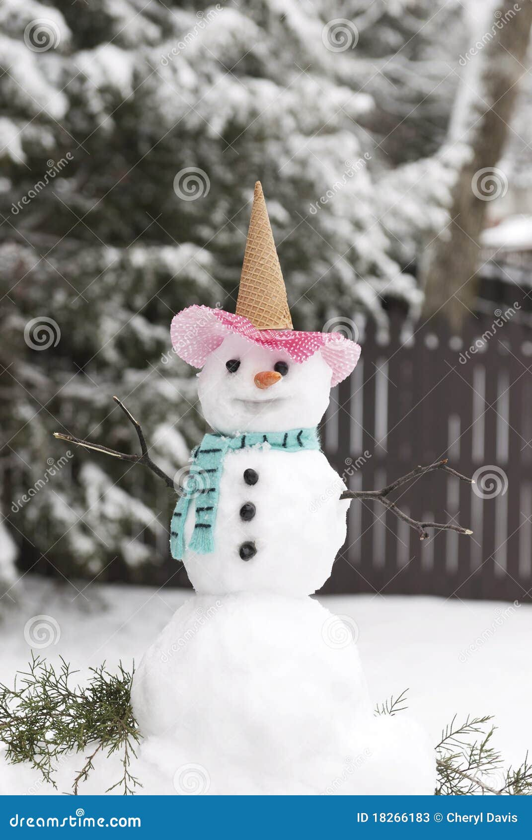 Cute Snowman stock image. Image of scarf, life, frozen - 18266183