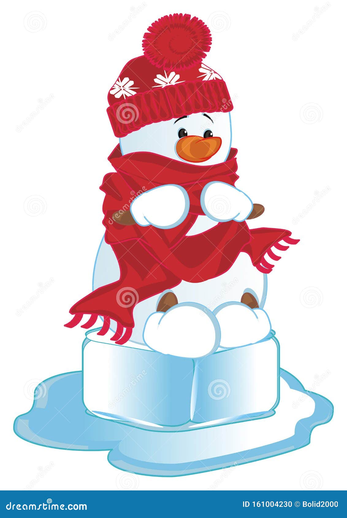 Snowman and winter ice stock illustration. Illustration of frost ...