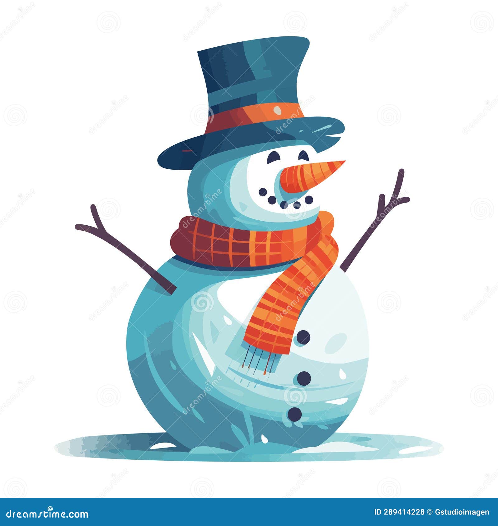 A Cute Snowman with a Carrot Nose Stock Vector - Illustration of carrot ...