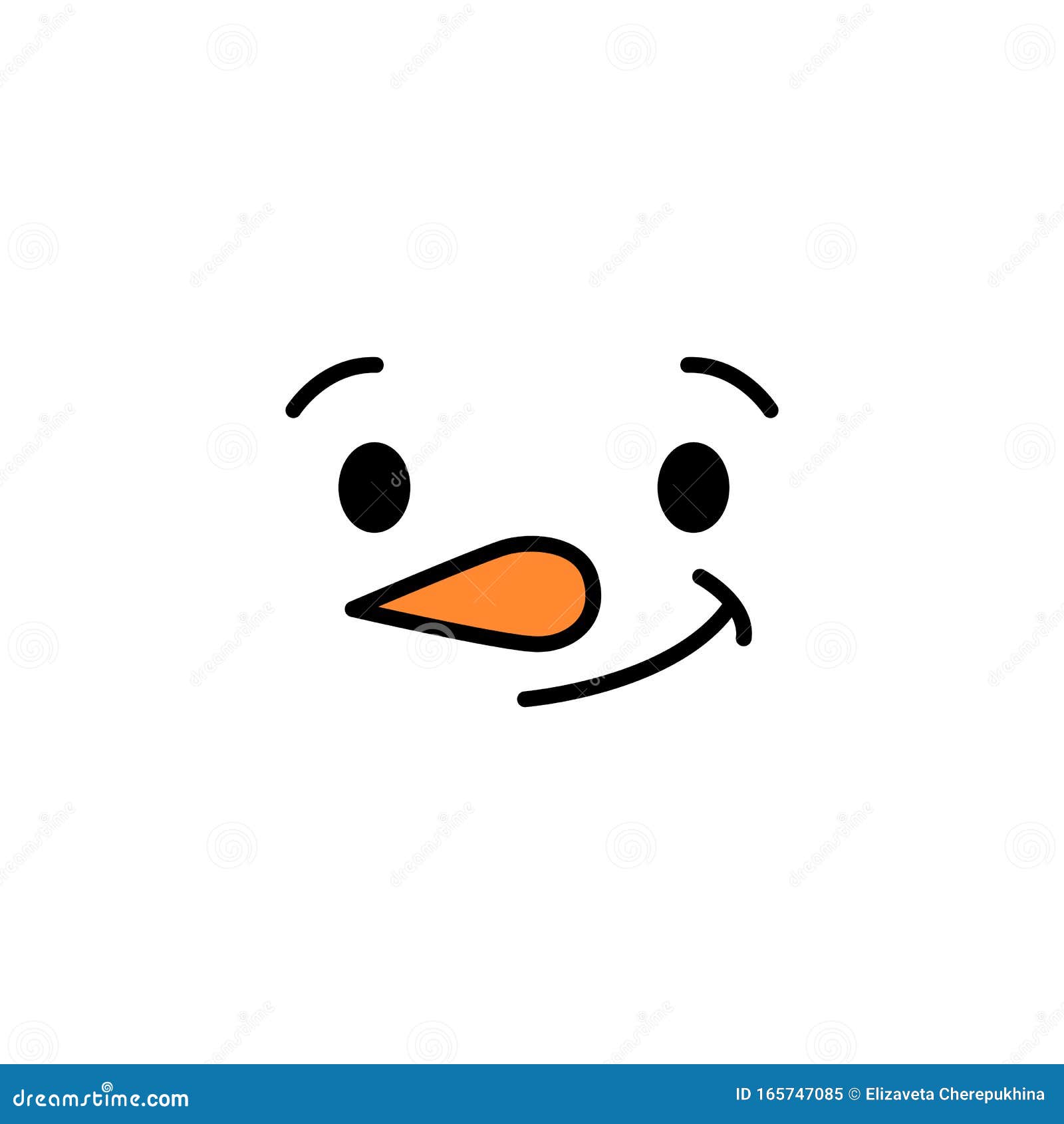 Snowman Face 3D. Realistic Snowman Head Isolated White Background ...