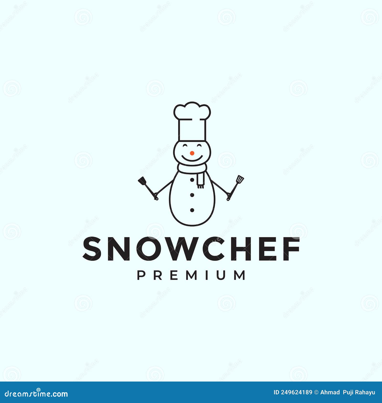 Cute Snowman with Hat Chef Logo Design Vector Graphic Symbol Icon ...