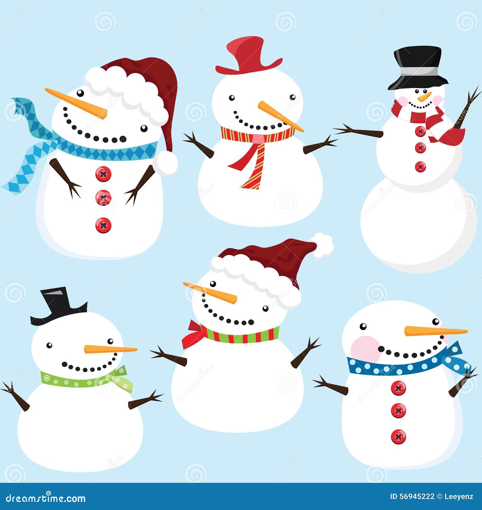 Cute Snowman Face Fall In Love - Vector. Snowman Head. Vector ...