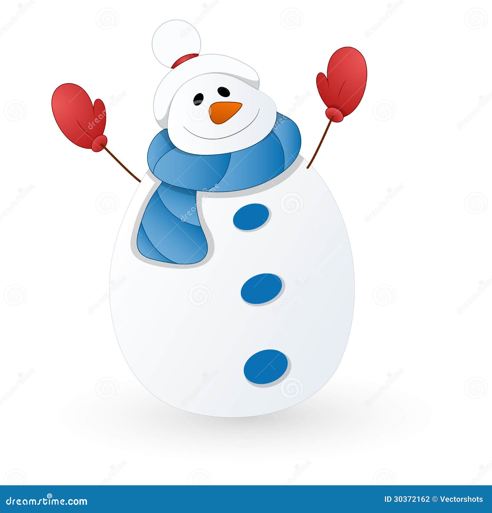 Cute Snowman Vector Illustration Stock Illustration - Illustration of ...