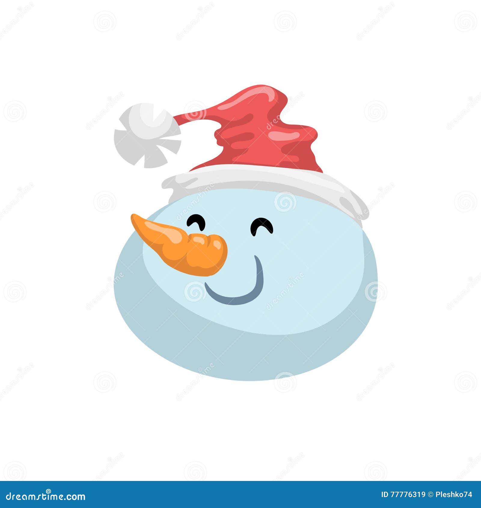 Cute Snowmen in Hat Head Emotion Vector Avatar. Stock Vector ...