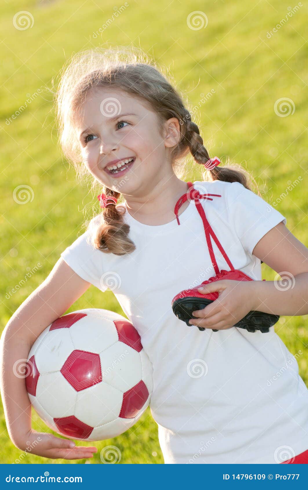 Cute soccer player stock image. Image of equipment, grass - 14796109