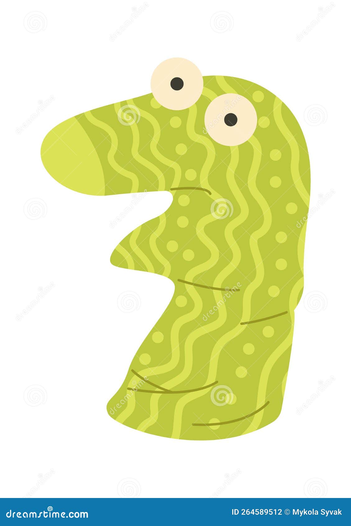 Cute Soft Cartoon Socks Puppet Flat Icon Stock Vector - Illustration of ...