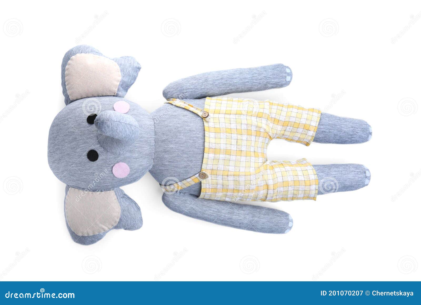 Cute Soft Toy Elephant Isolated on White Stock Image - Image of leisure ...