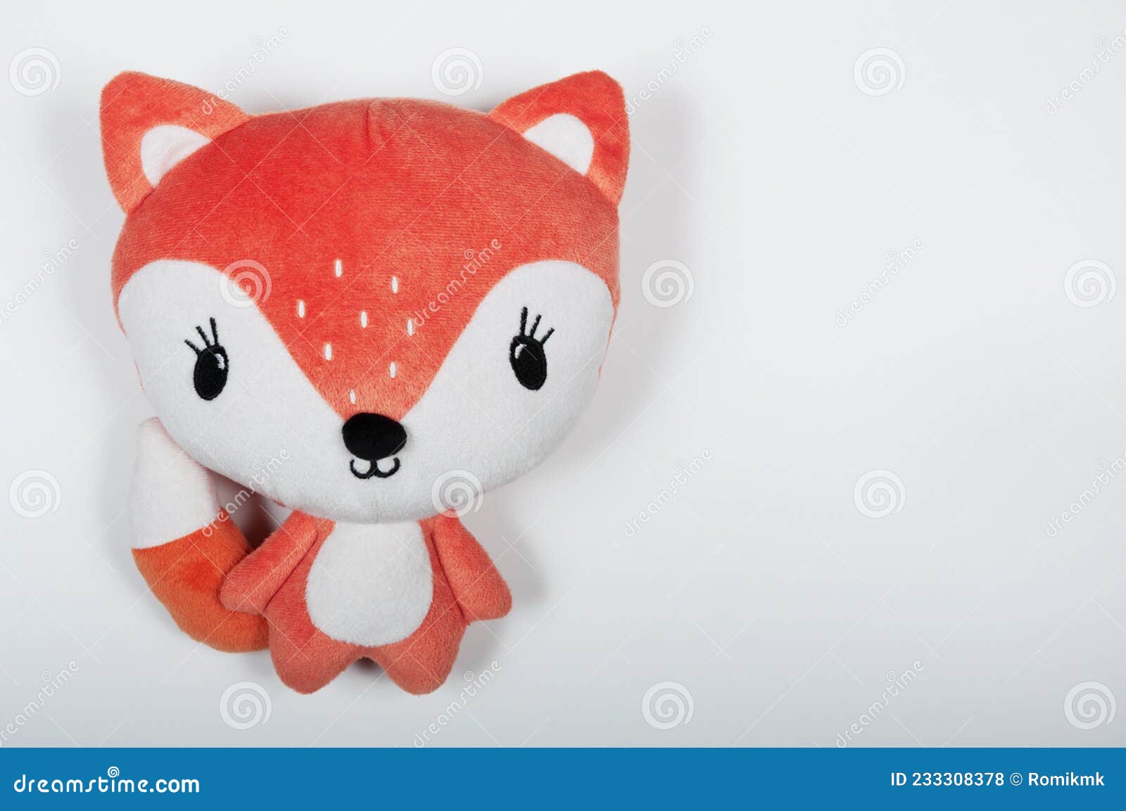 Cute Soft Toy Fox on a White Stock Photo - Image of childhood, child ...
