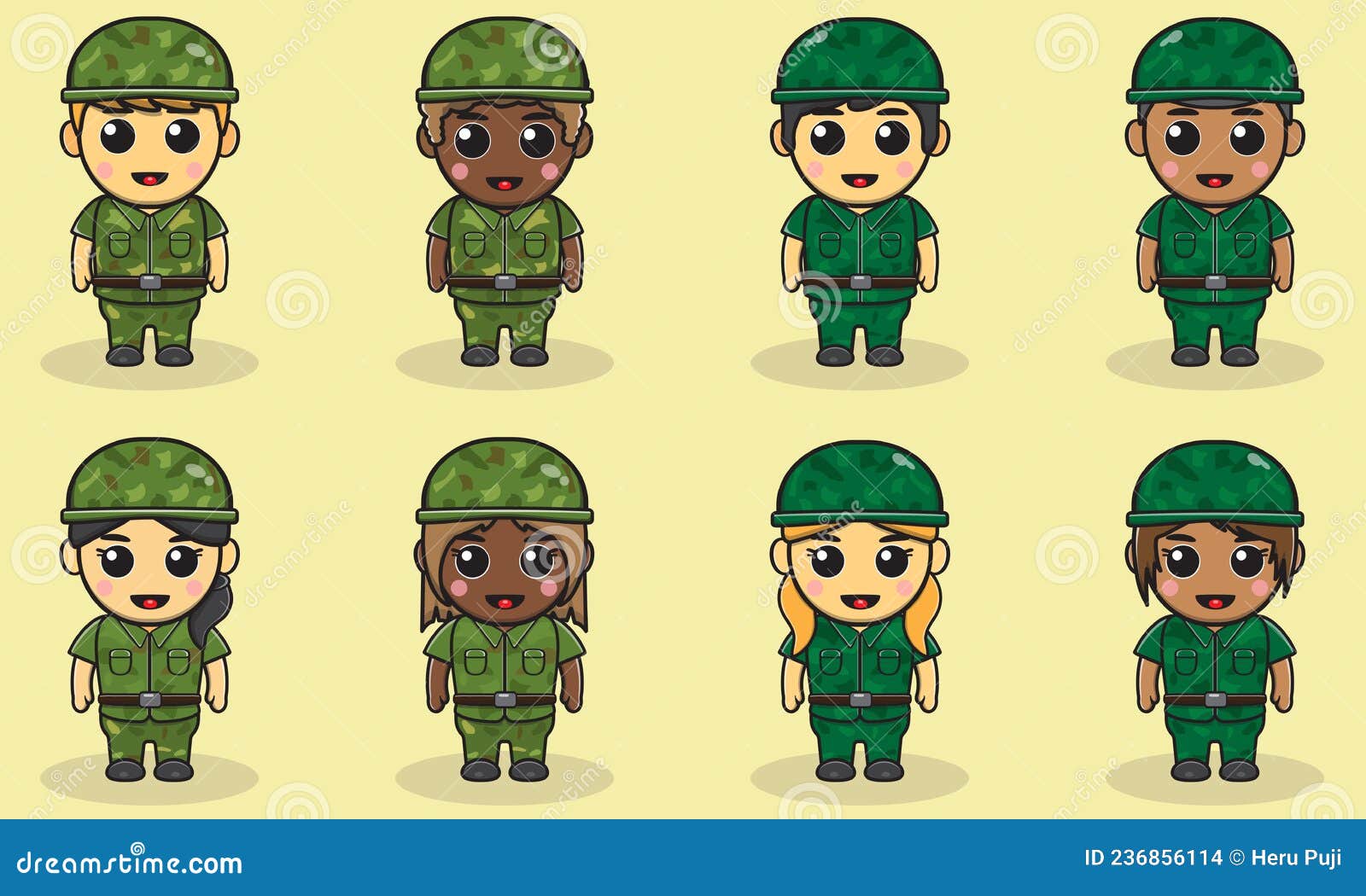 Vector Illustration of Cute Soldier Cartoon Stock Vector - Illustration ...