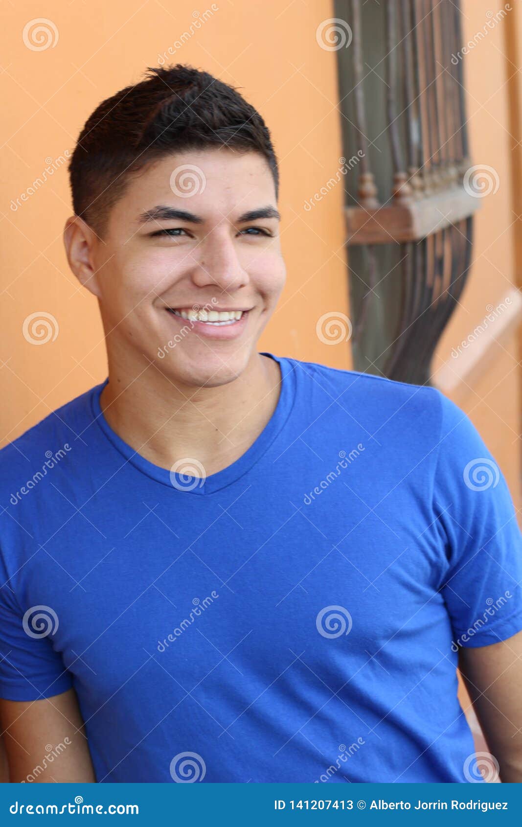 Cute South American Young Man Smiling Stock Image - Image of face ...