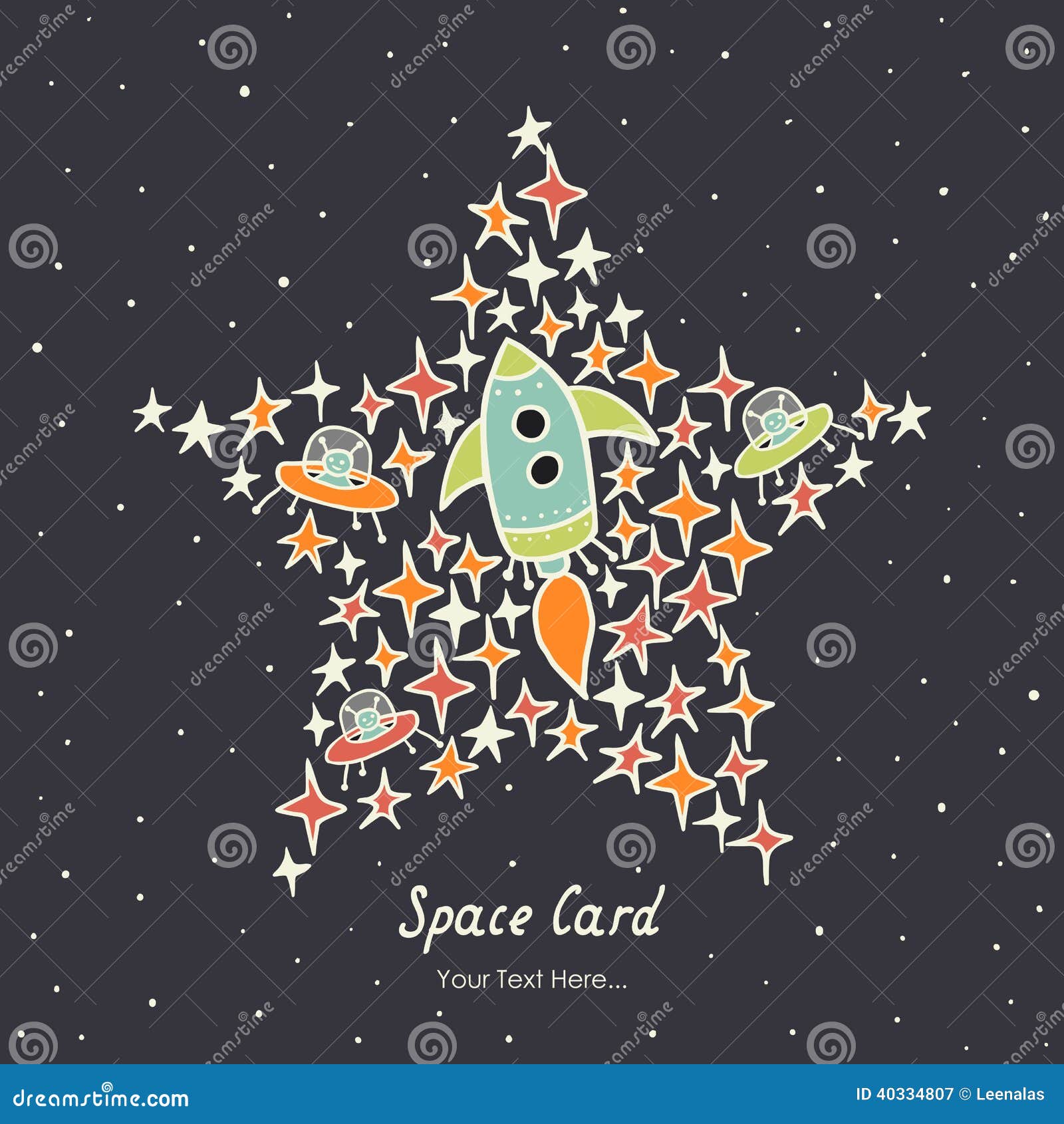 Cute space card stock vector. Illustration of celebrate - 40334807