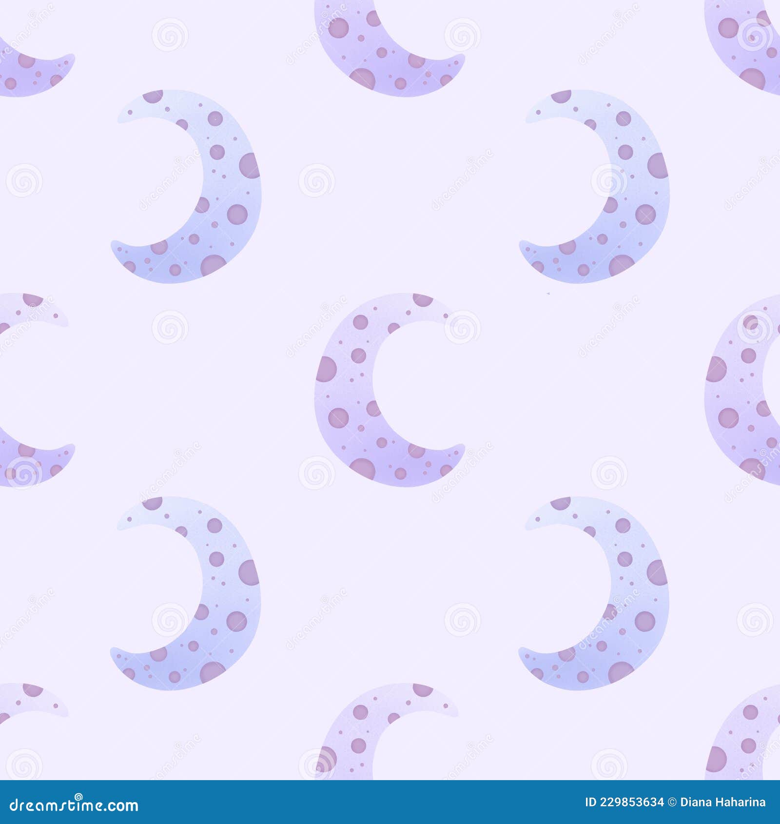 Cute Space Pattern with Moon Stock Illustration - Illustration of paper ...
