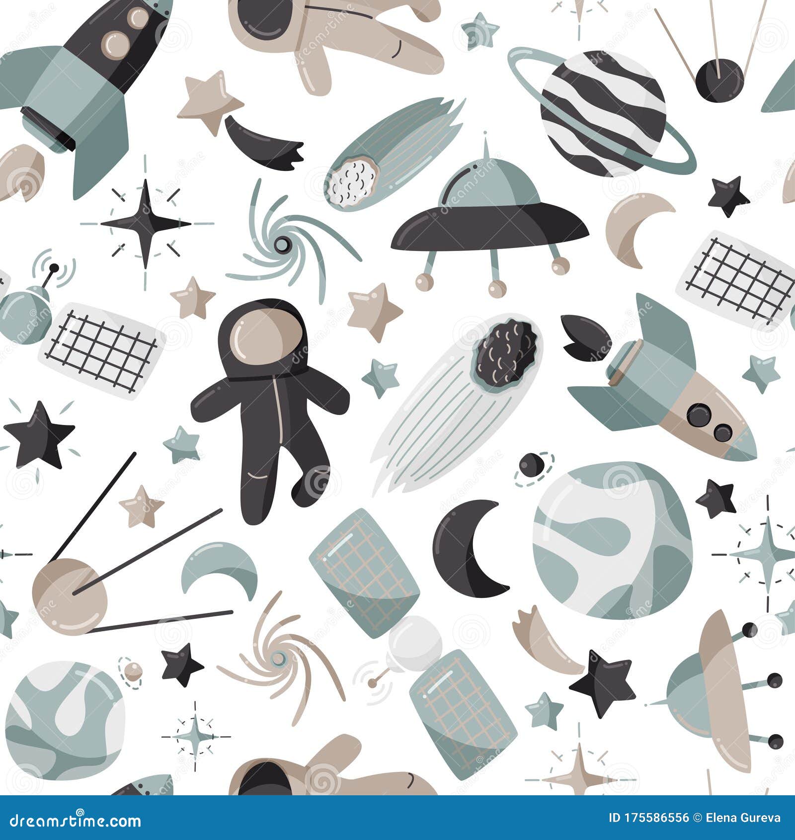 Cute Space Seamless Pattern. Colorful Kids Background. Stock Vector ... Cute Space Seamless Pattern. Colorful Kids Background. Stock Vector ...