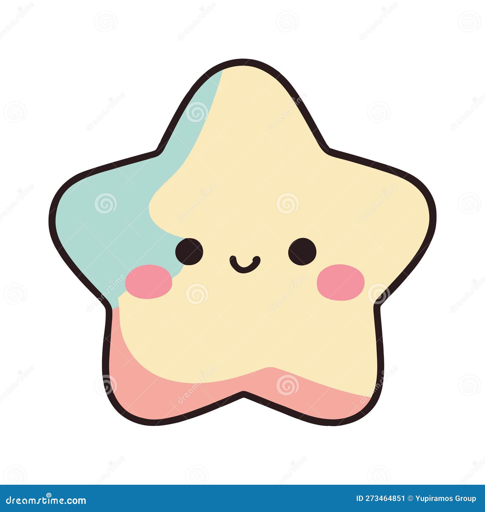Cute Space Star Comic Smiling Character Stock Vector - Illustration of ...