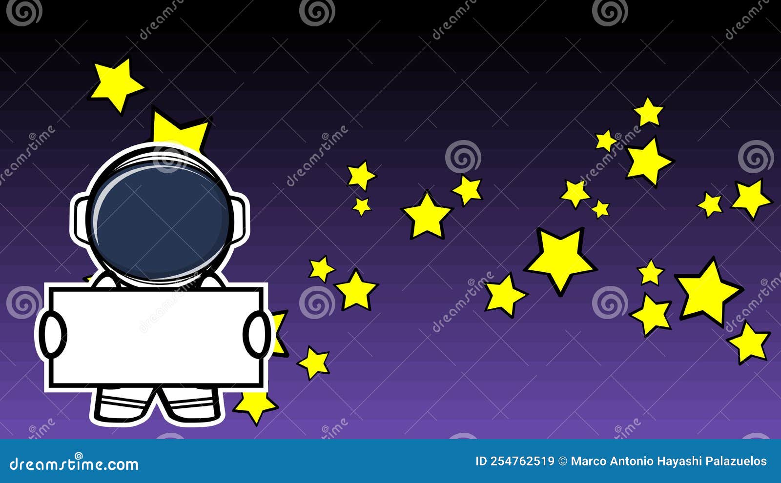 Cute Spaceman Character Cartoon Sticker Poster Background Illustration ...