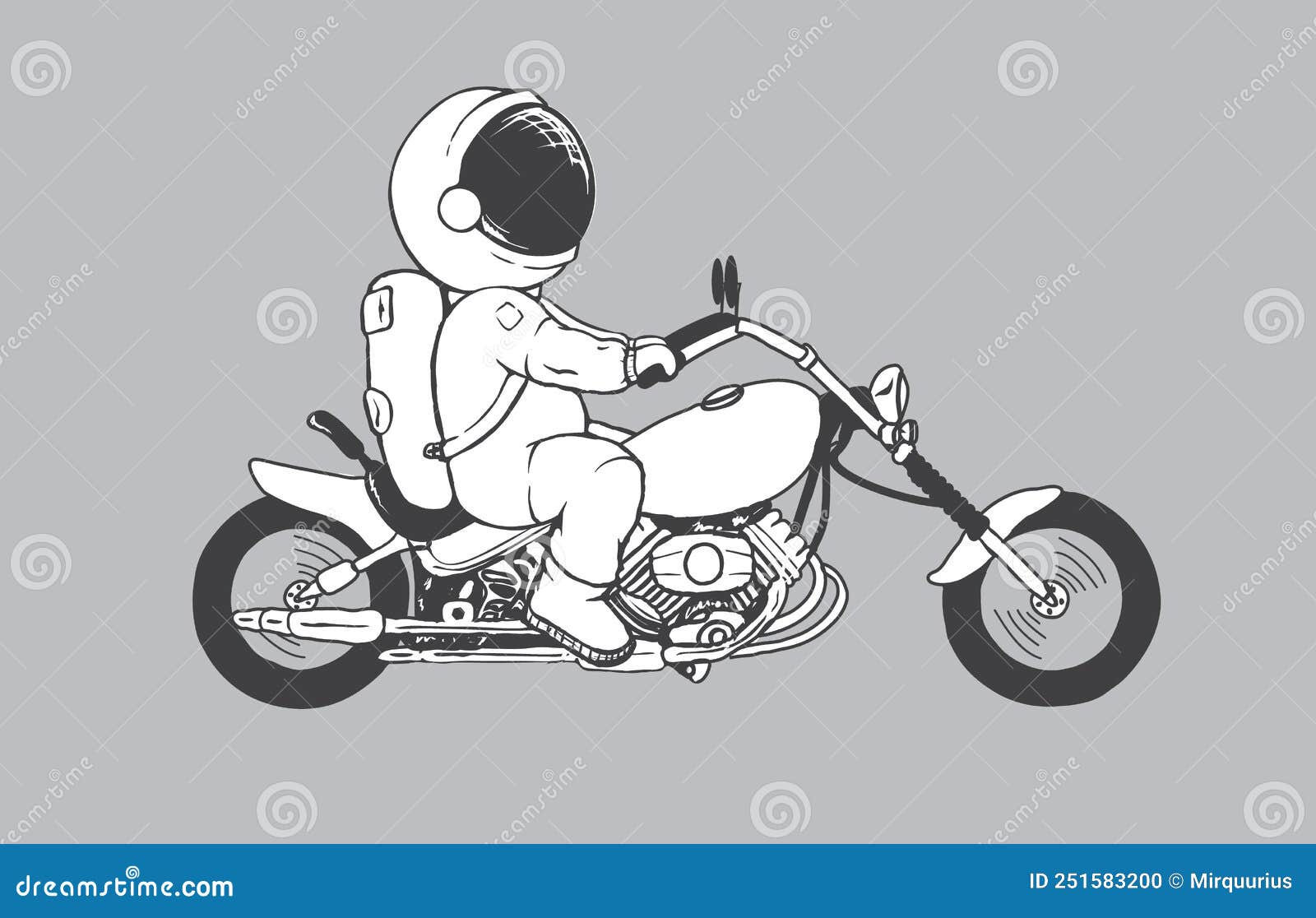 Cute Spaceman Rides on Motorcycle Stock Vector - Illustration of child ...