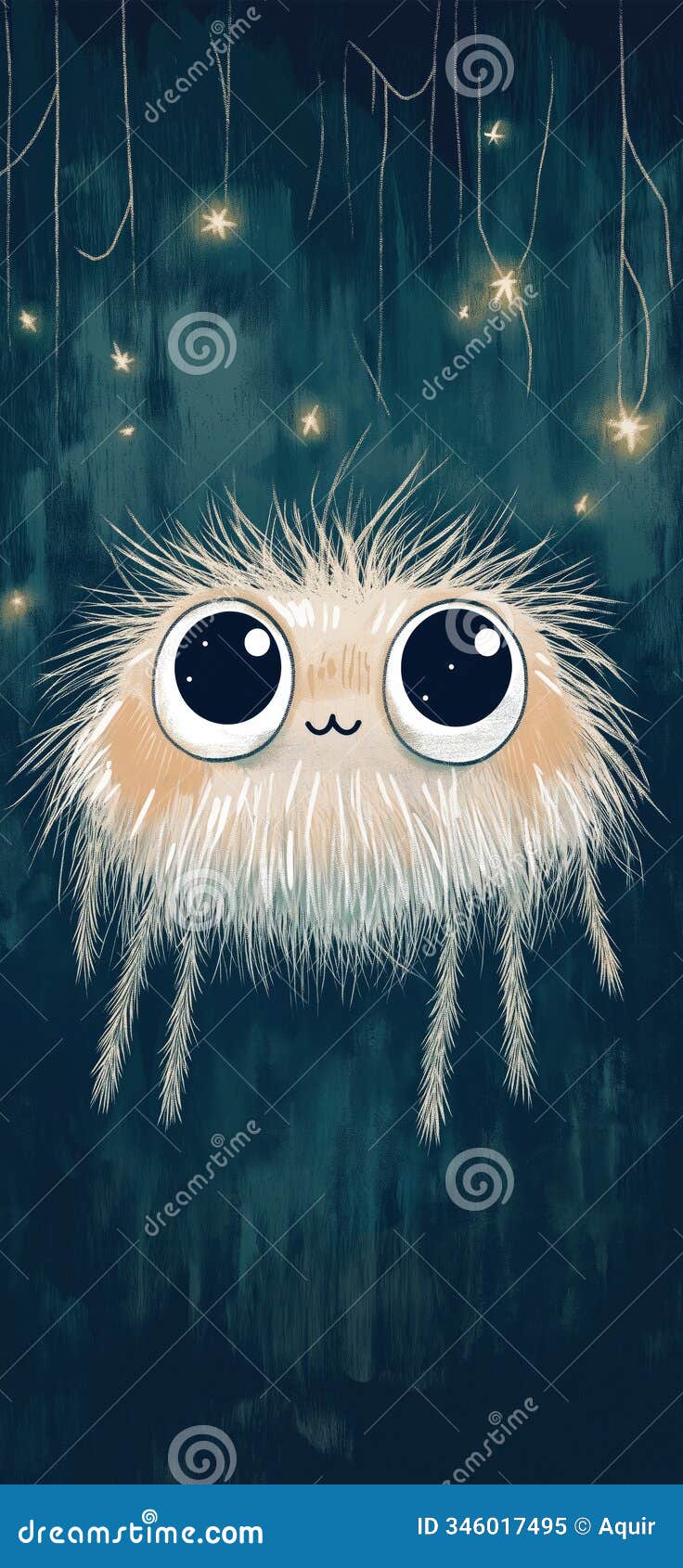 Cute Illustration of a Spider. Cute Spider Greeting Card Stock ...