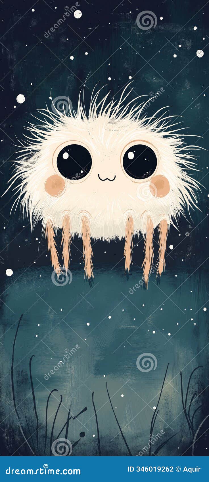 Cute Illustration of a Spider. Cute Spider Greeting Card Stock ...
